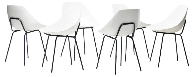 Shell Chairs by Pierre Guariche, Set of 6 | Chairish