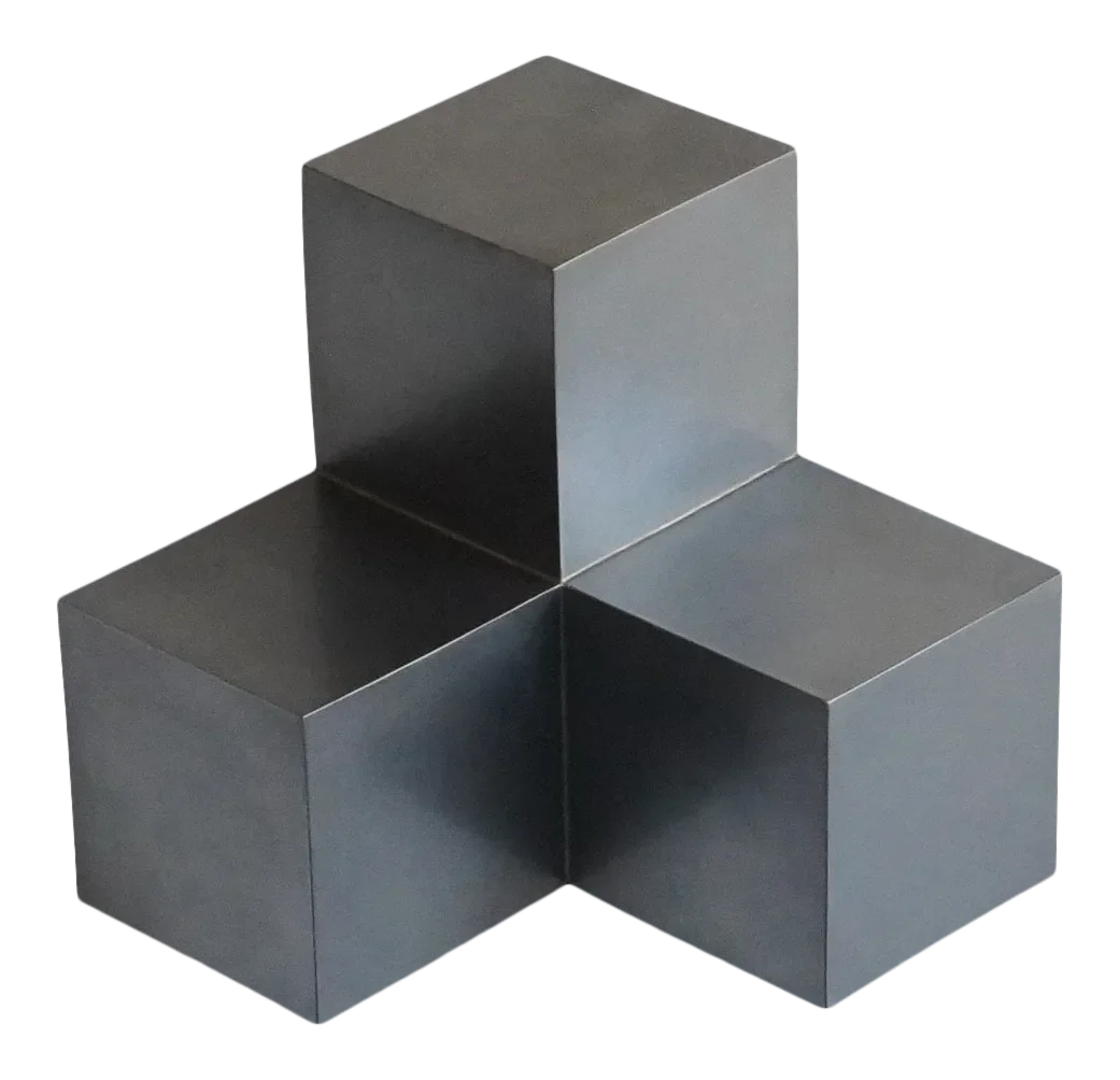 Hanging Steel Cube Sculpture | Chairish