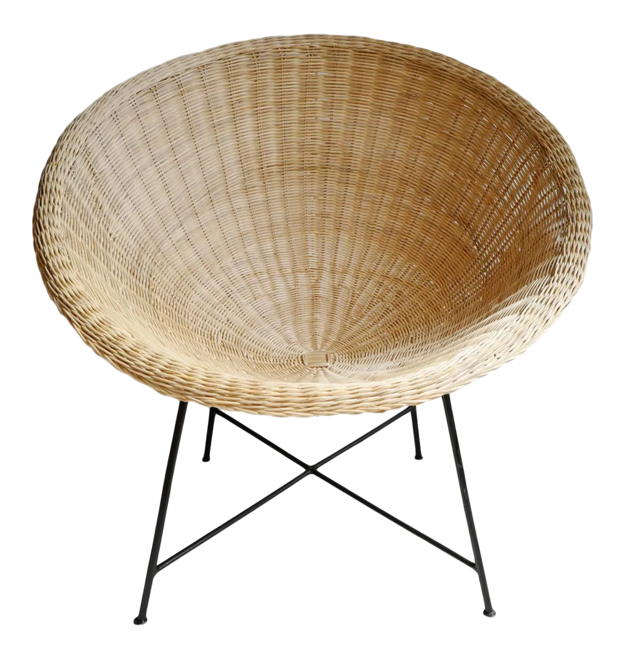 Natural Rattan Cup Chair | Chairish