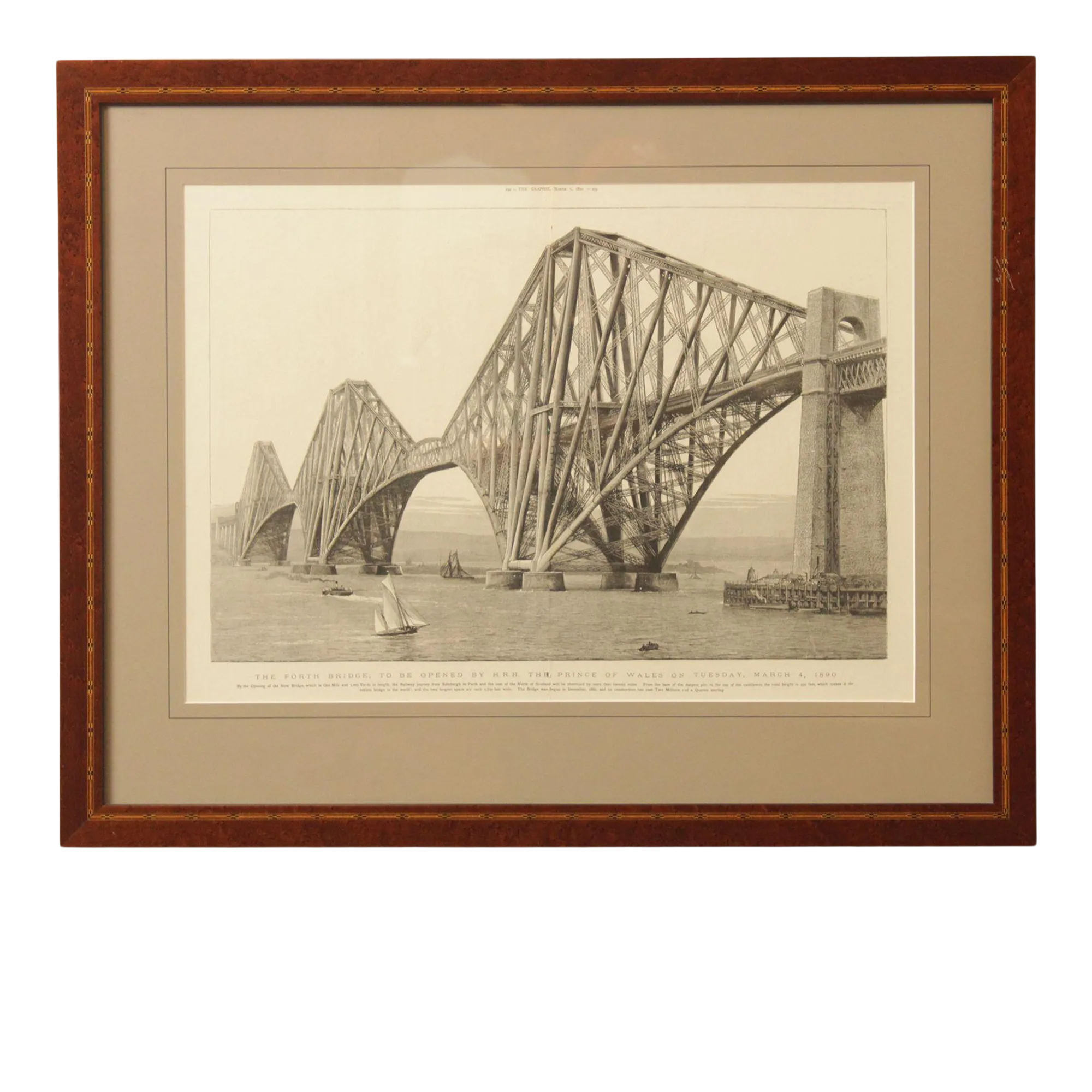 Antique 1890s English Engraving, Price of Wales Opening of Bridge from ...