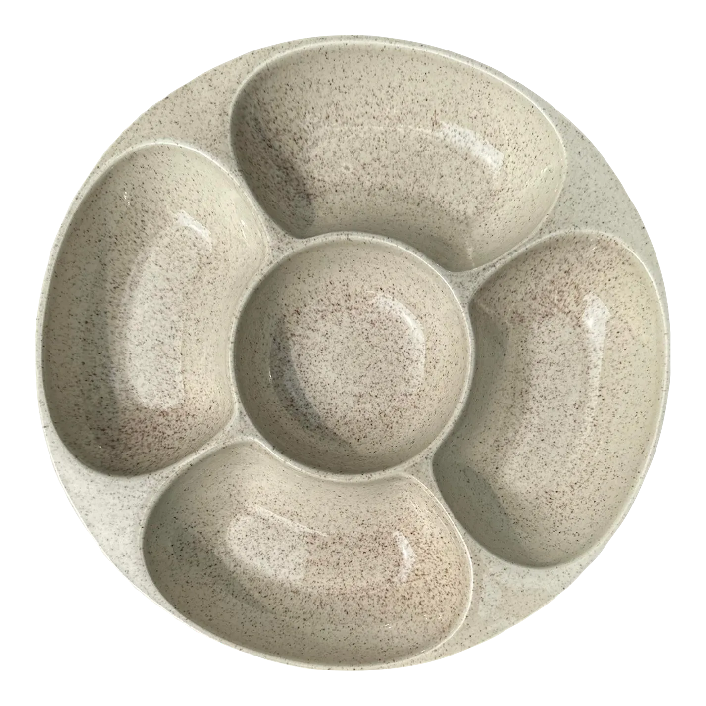 Red Wing Usa Pottery Divided Party Plate Tray, 1950’s | Chairish