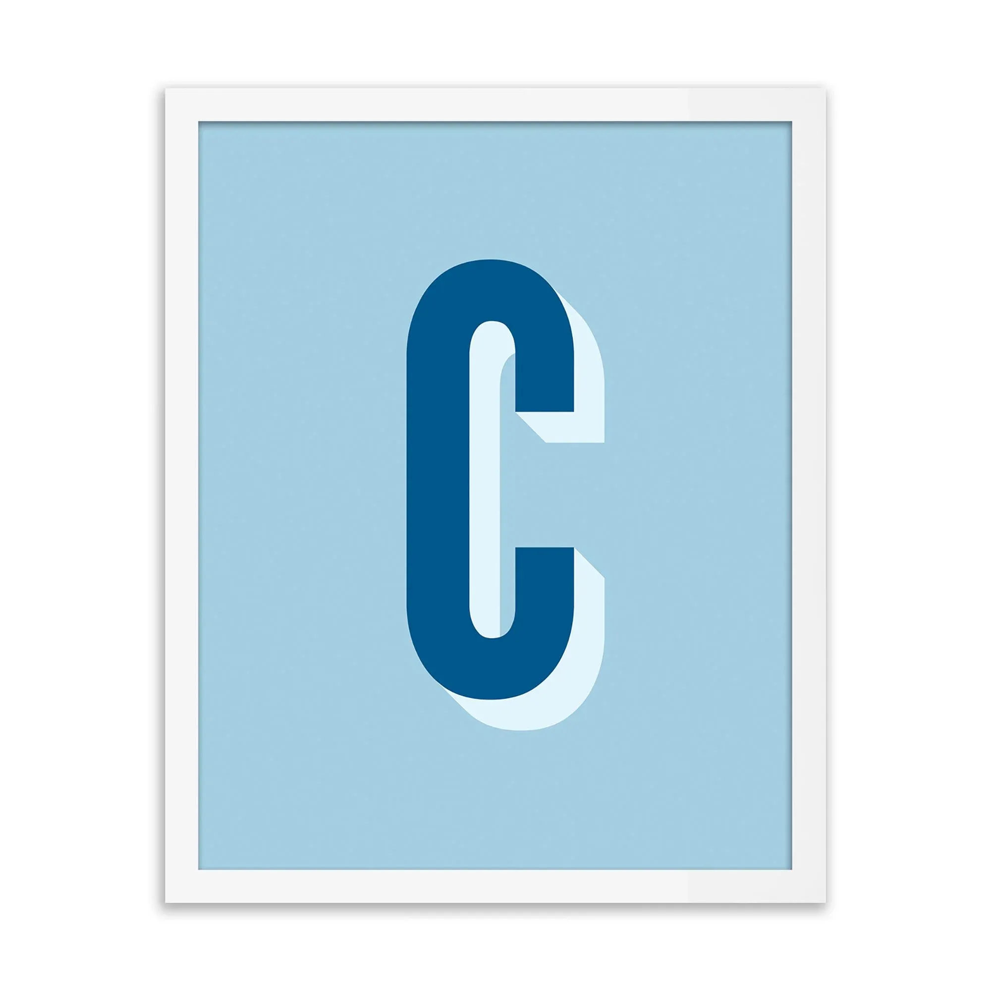 Alphabet Series in Blue, Letter C by Pencil & Paper in White Frame, XS ...