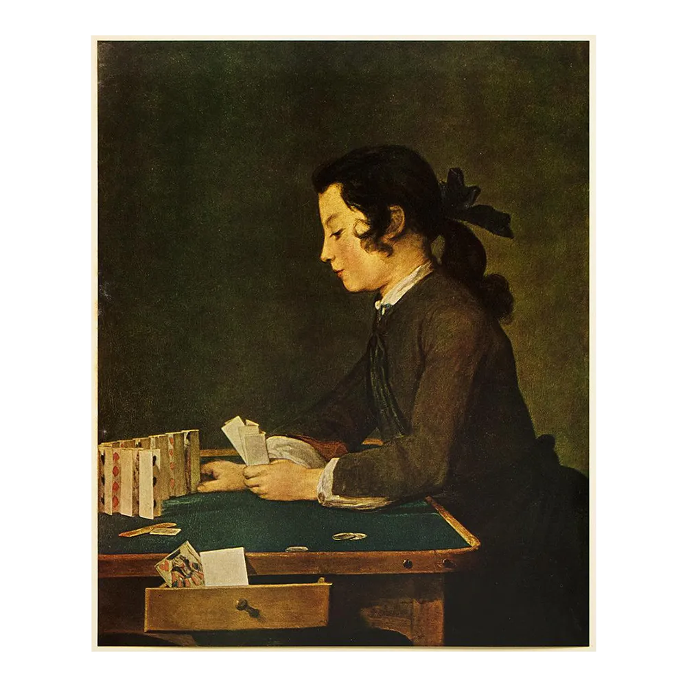 1956 Jean Baptiste Simeon Chardin "The House of Cards", Vintage Full ...