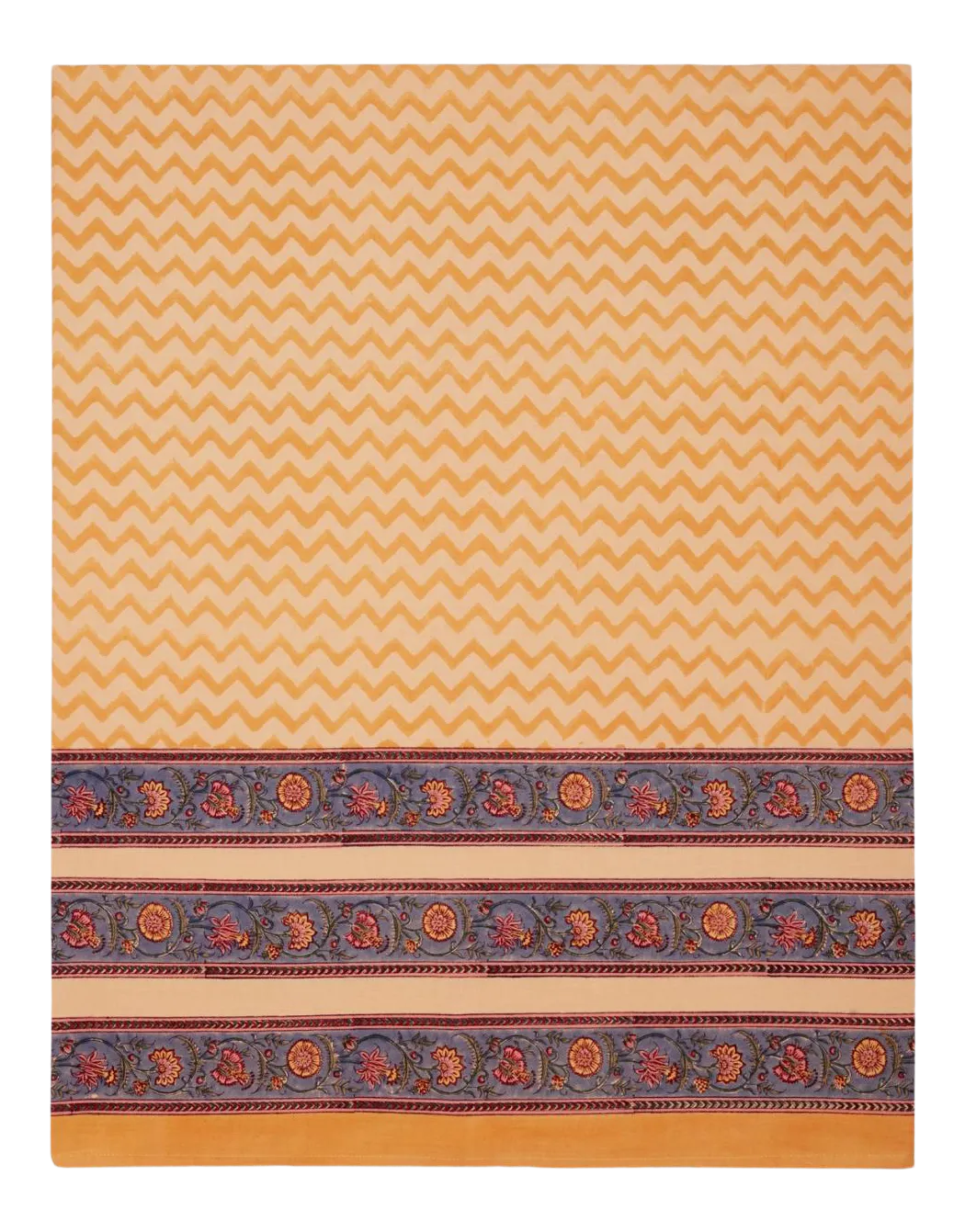 Dragonfly Chevron Flat Sheet, Queen - Mustard Yellow | Chairish