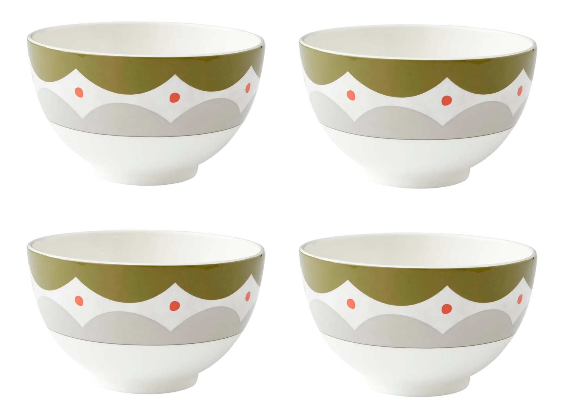 Spode Kit Kemp Geo Geo Rice Bowl 6", Set of 4 | Chairish