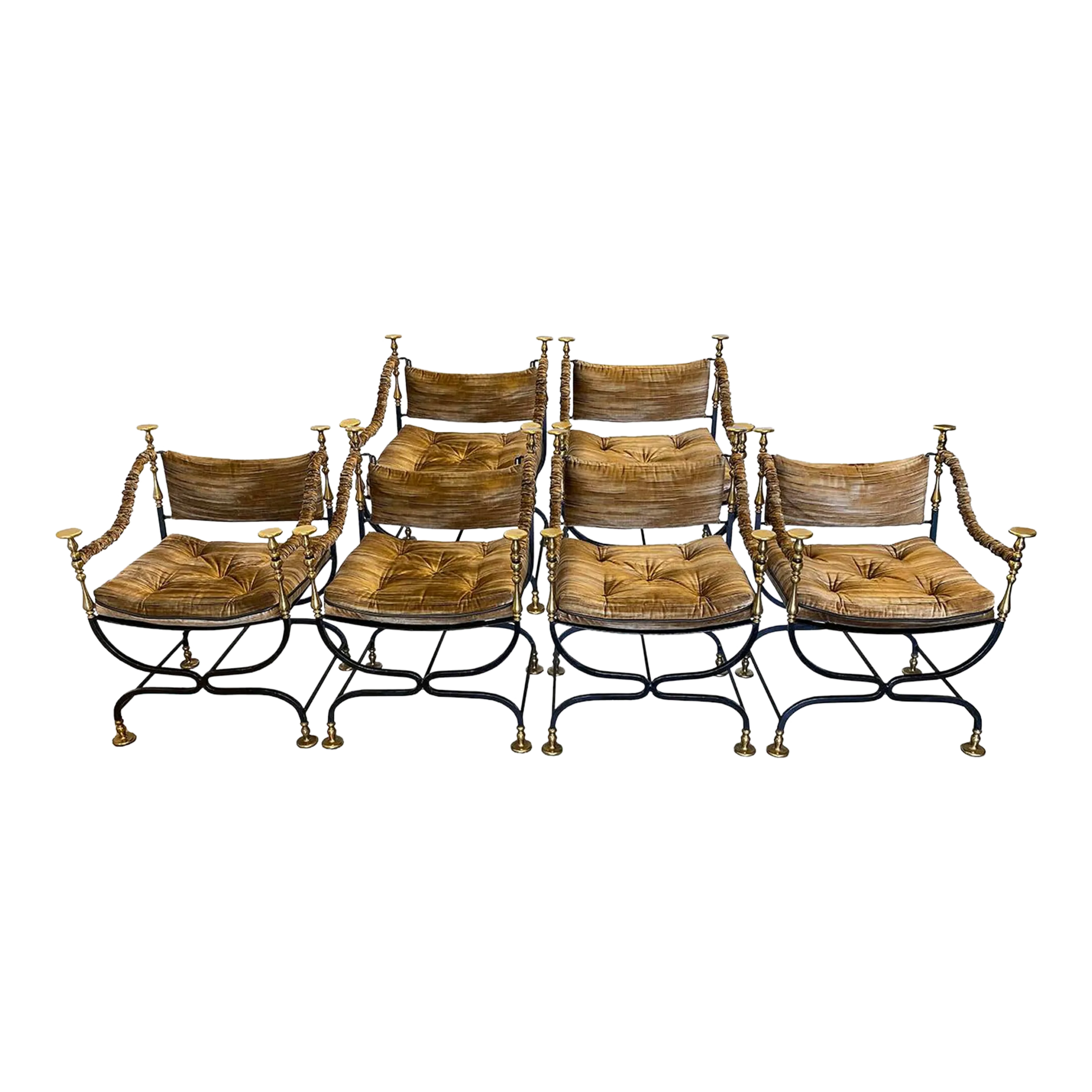 Set of 6 Maison Jansen Curule Chairs, Mid 20th Century | Chairish