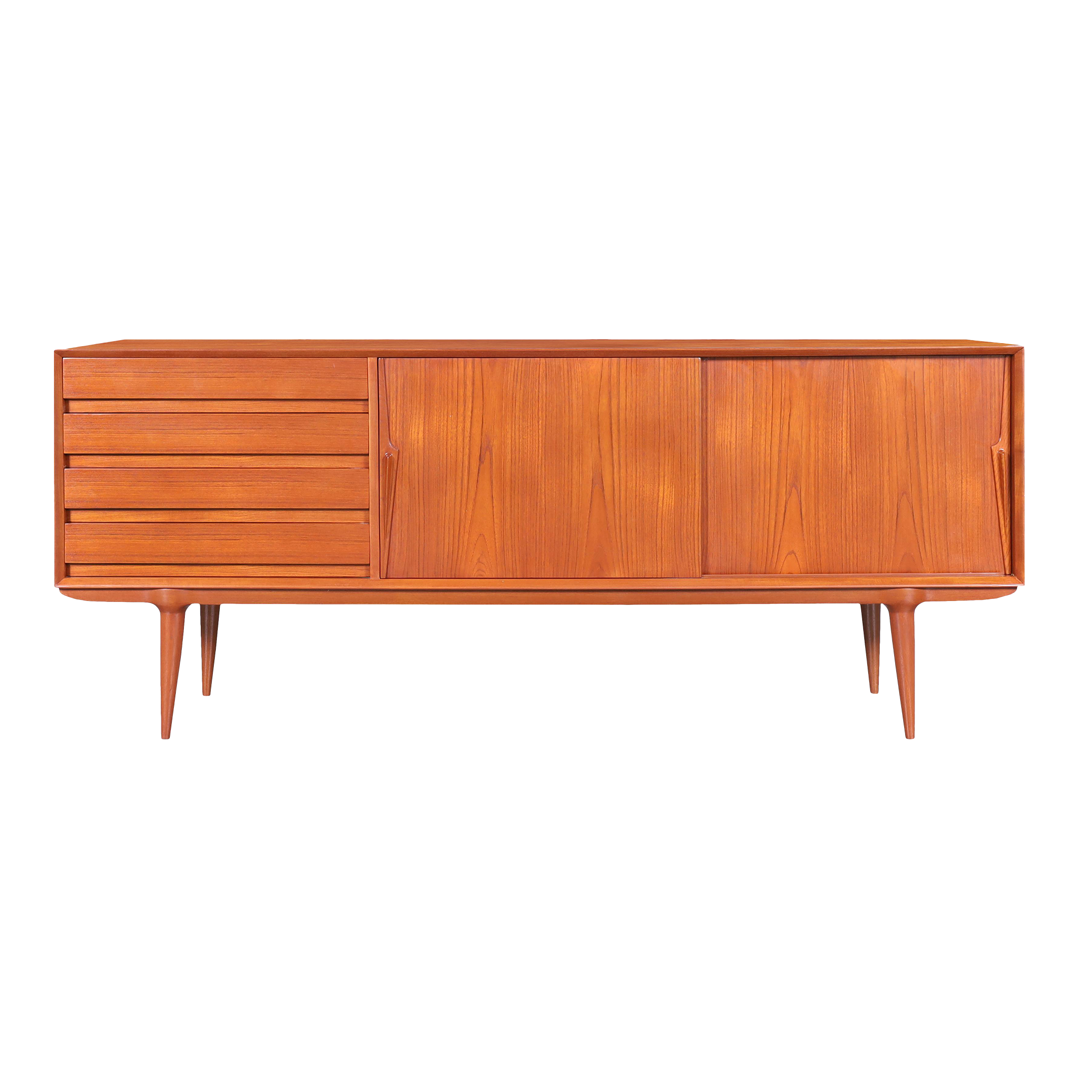 1960s Danish Modern Model-18 Teak Credenza by Gunni Omann for Omann Jun ...