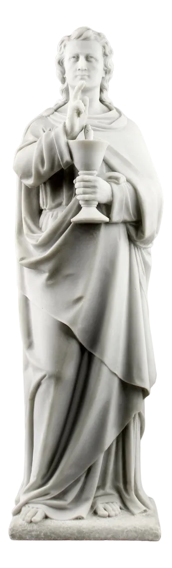 Saint John the Evangelist, 19th Century, Carrara Marble | Chairish