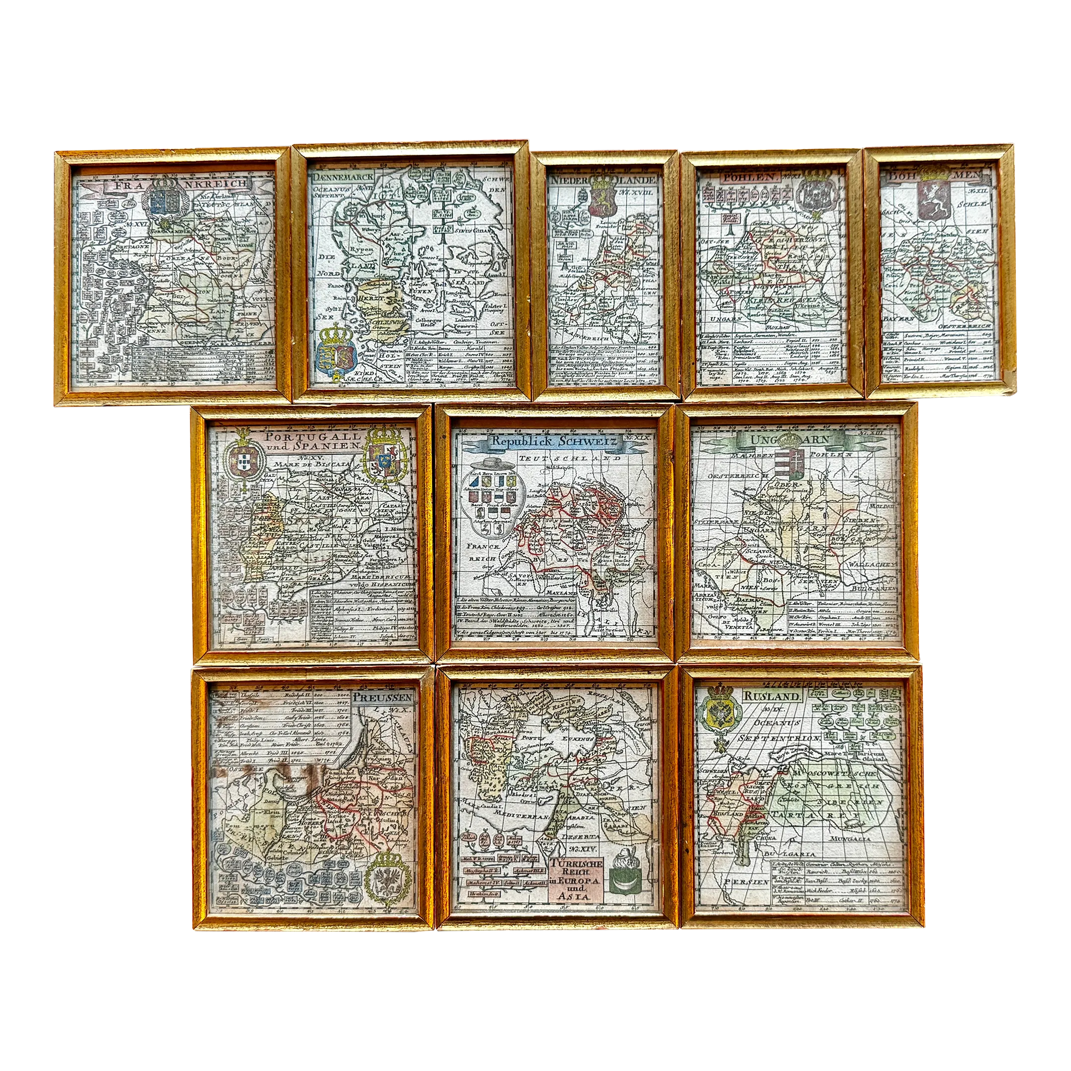 A Variety of Eleven Wonderful Old Maps, Framed | Chairish