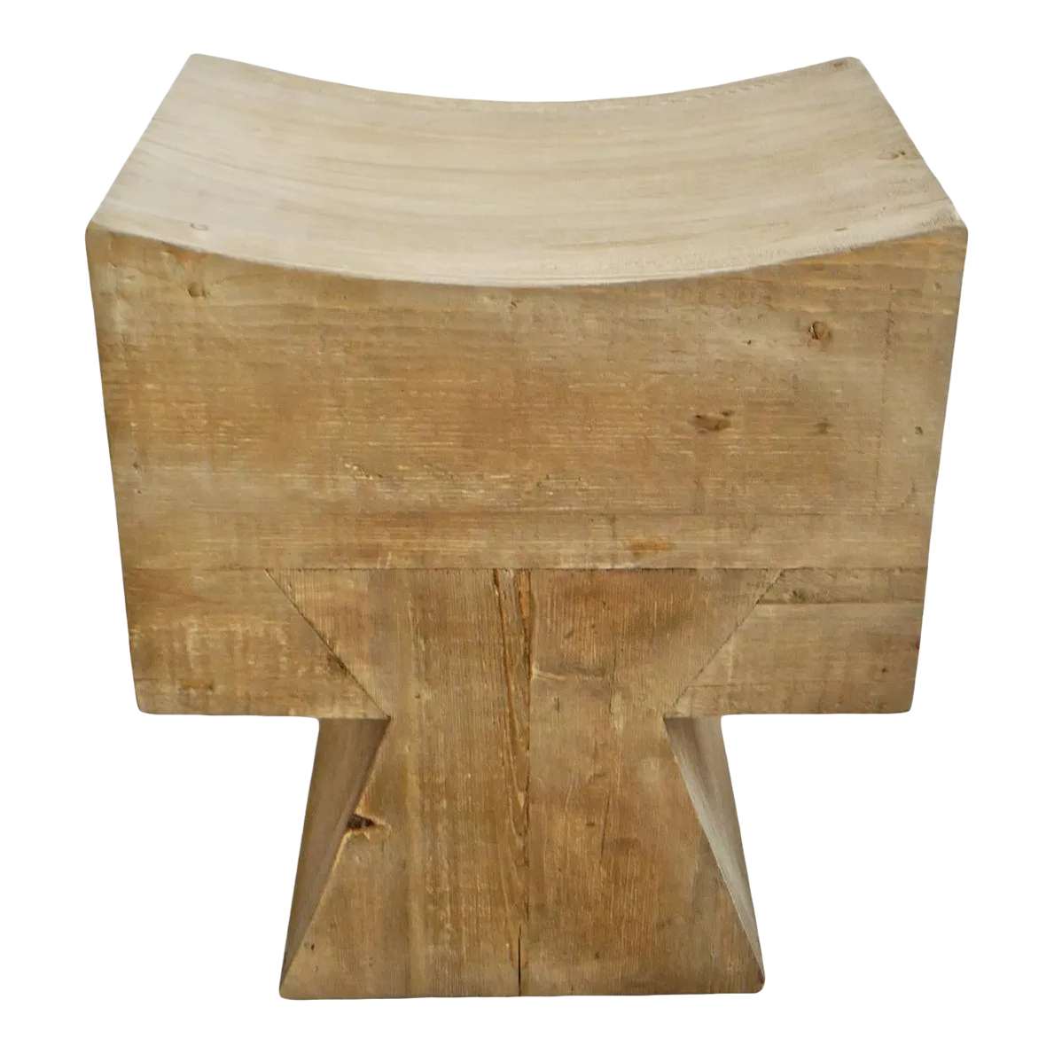 Modern T Pine Stool | Chairish