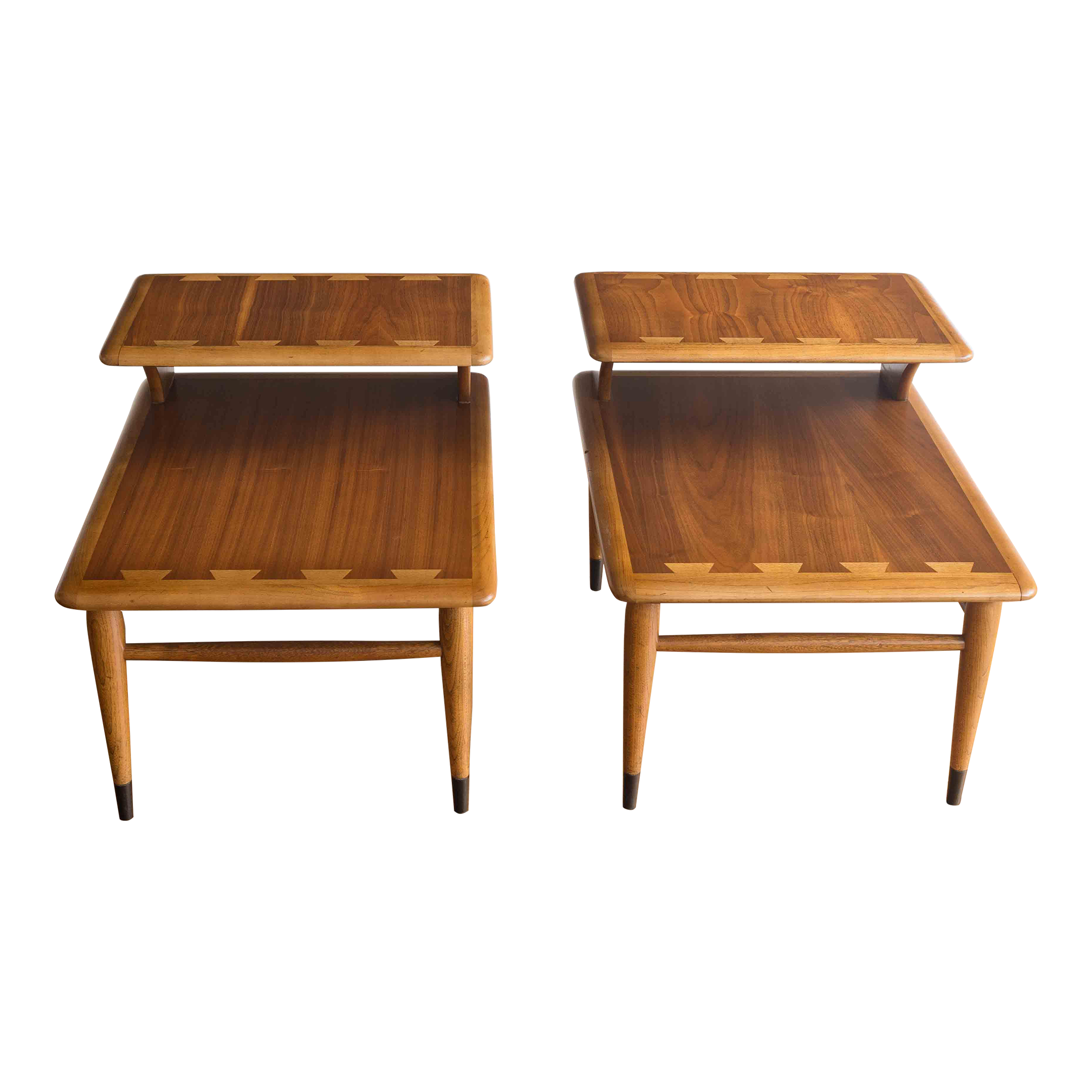 1960s Vintage Mid Century Lane Acclaim Walnut Step Tables / End Tables ...
