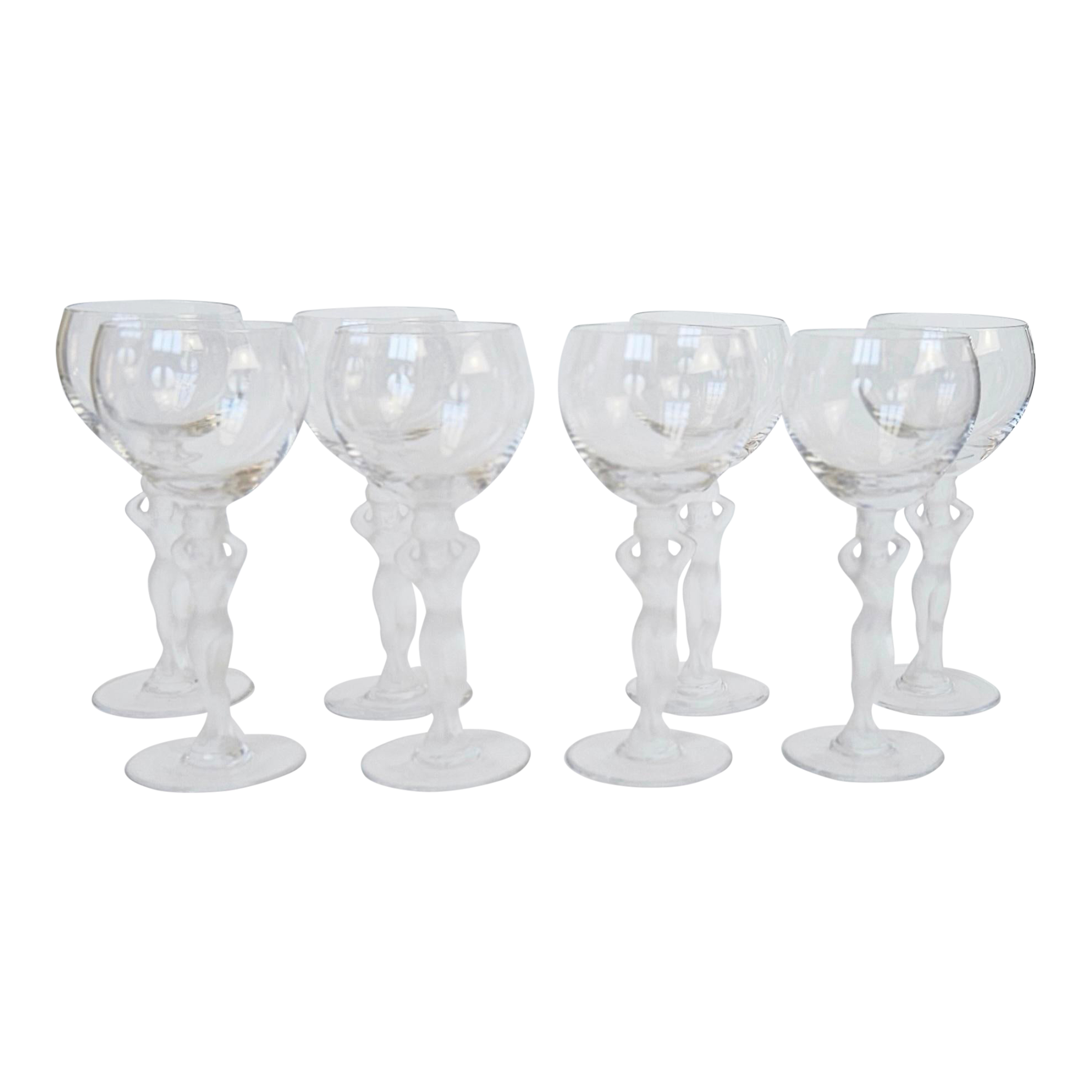 1960s Bayel Bacchante French Crystal Claret Wine Glasses- Set of 8 ...