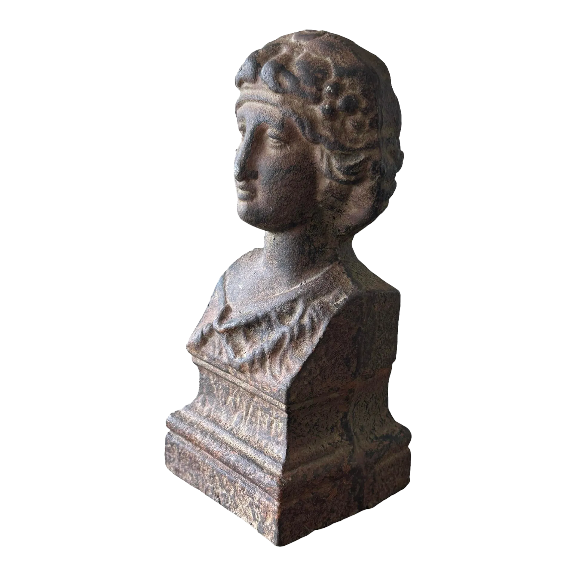 Late 19h Century Cast Iron Bust Sculpture of a Woman | Chairish
