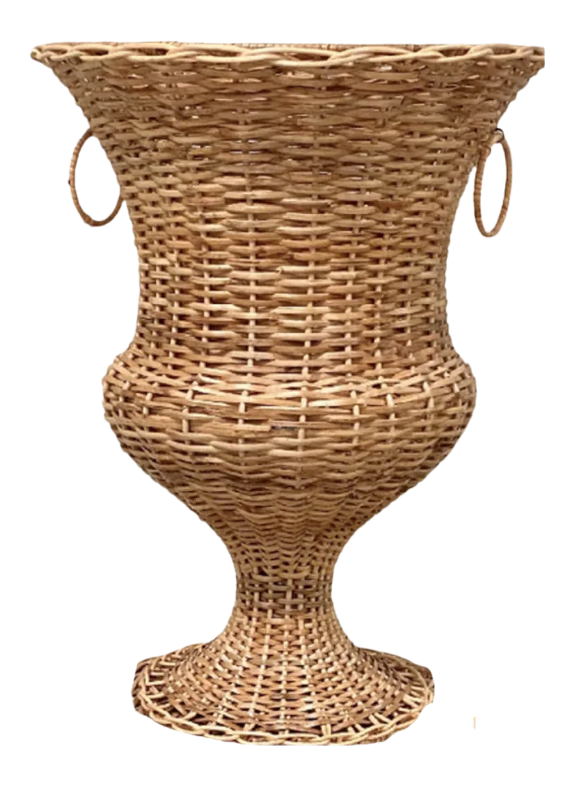 Large Wicker Urn | Chairish
