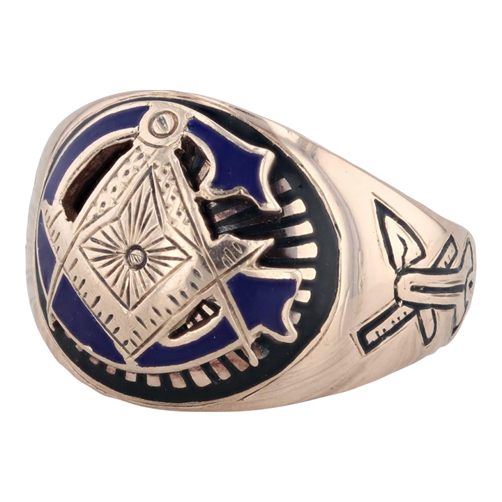 Vintage Masonic Blue Lodge Ring 10k Gold Size 8.75 Stylized Signet ...