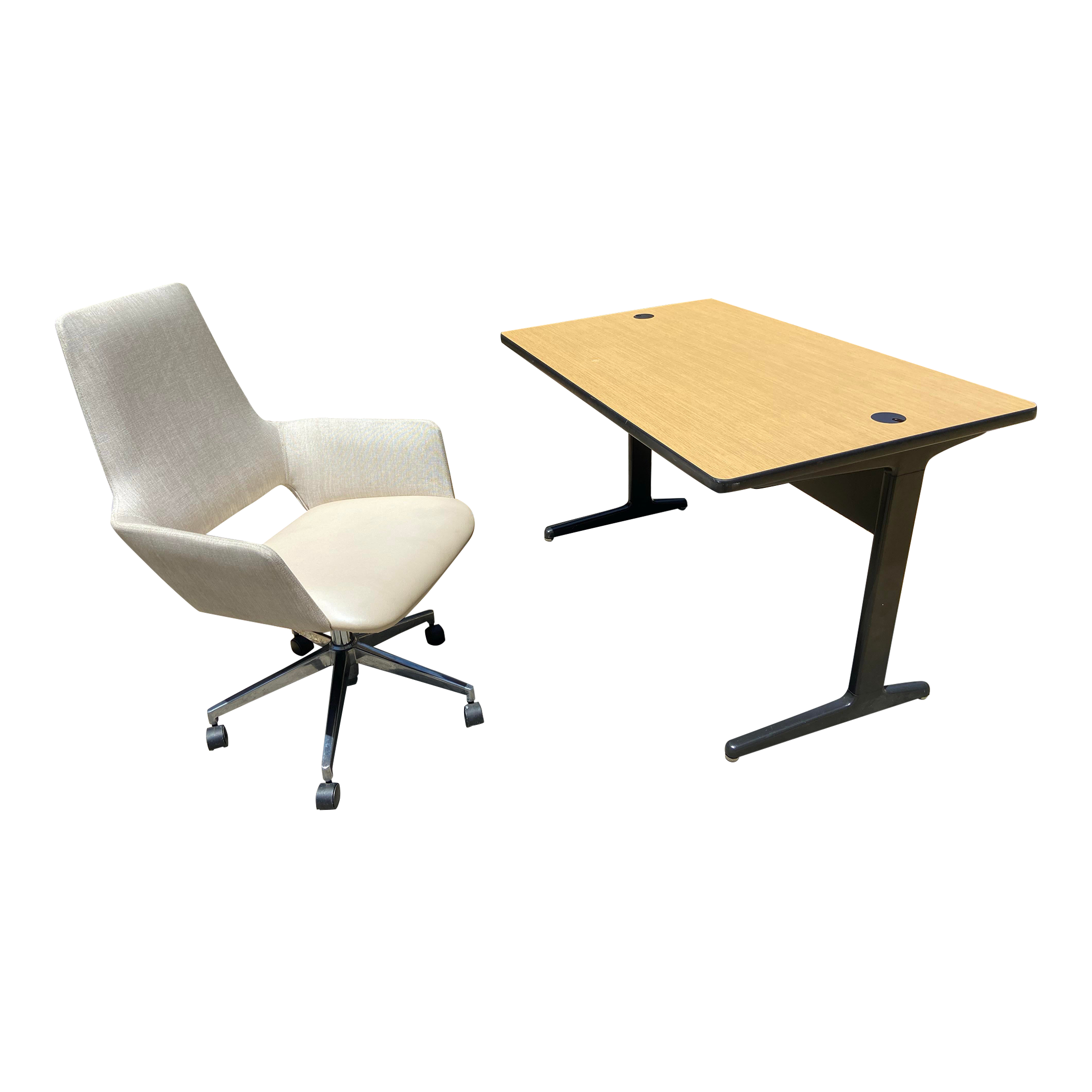 1980s Vintage Mid Century Modern Herman Miller Desk Set With Modern ...