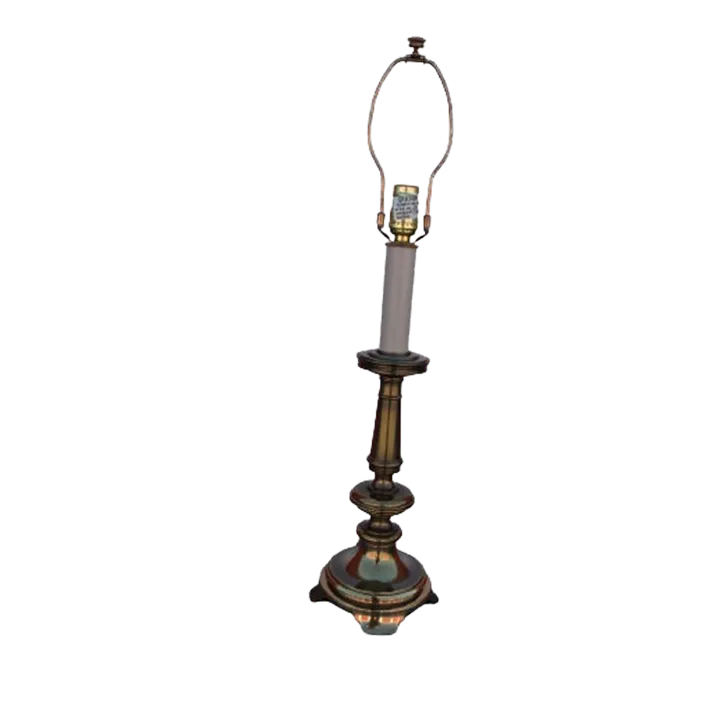 Mid 20th Century Colonial Style Brass Lamp | Chairish