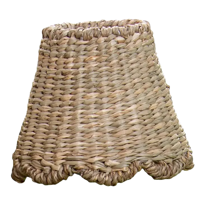 Maison Maison Petite Scalloped Lamp Shade in Seagrass | Chairish