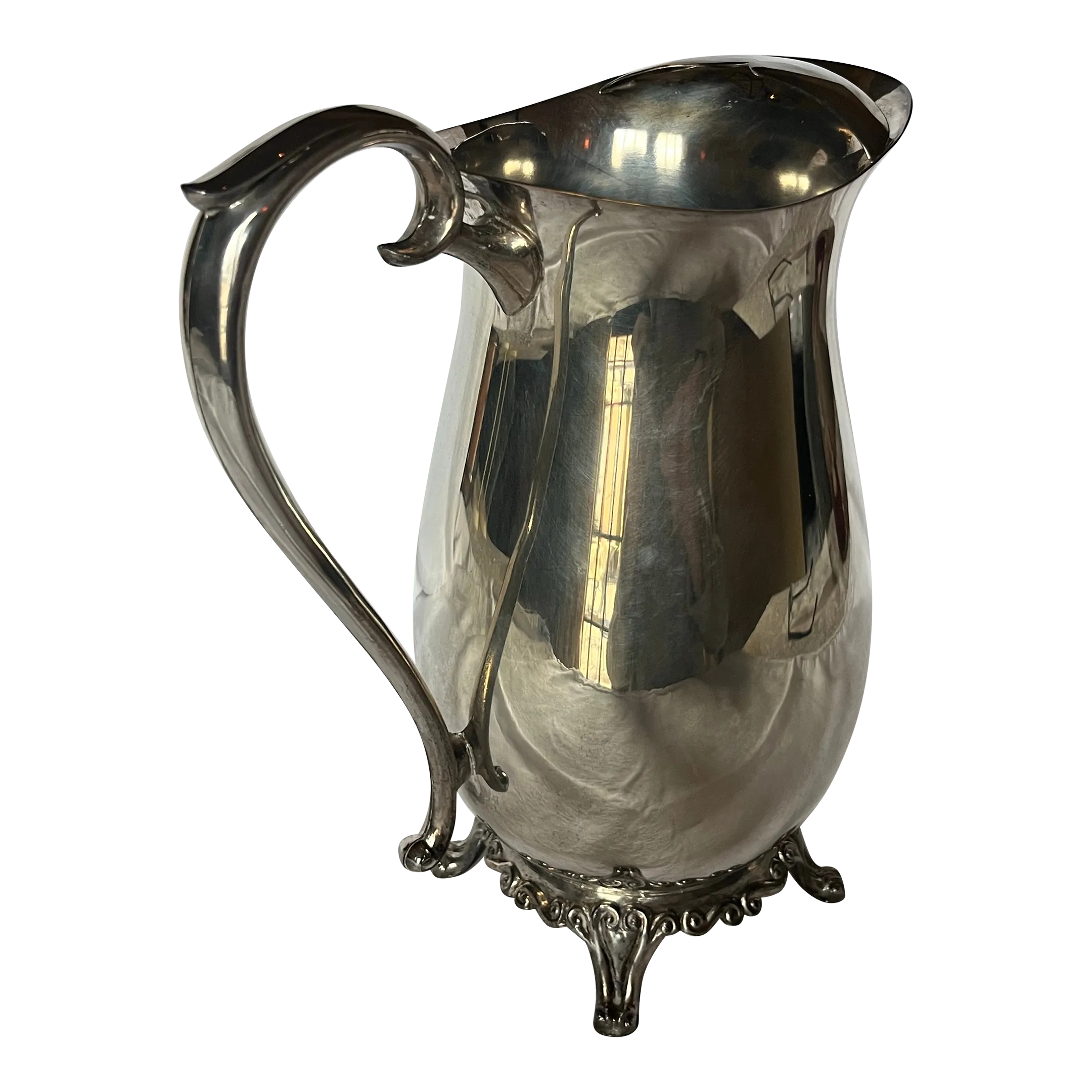Mid 19th Century Rogers Silverplate Footed Pitcher With Ice Lip | Chairish