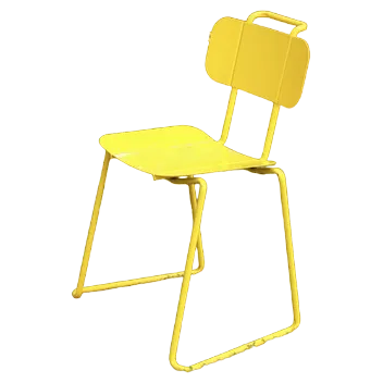 Vintage Italian Yellow Metal Chair, 1980s | Chairish