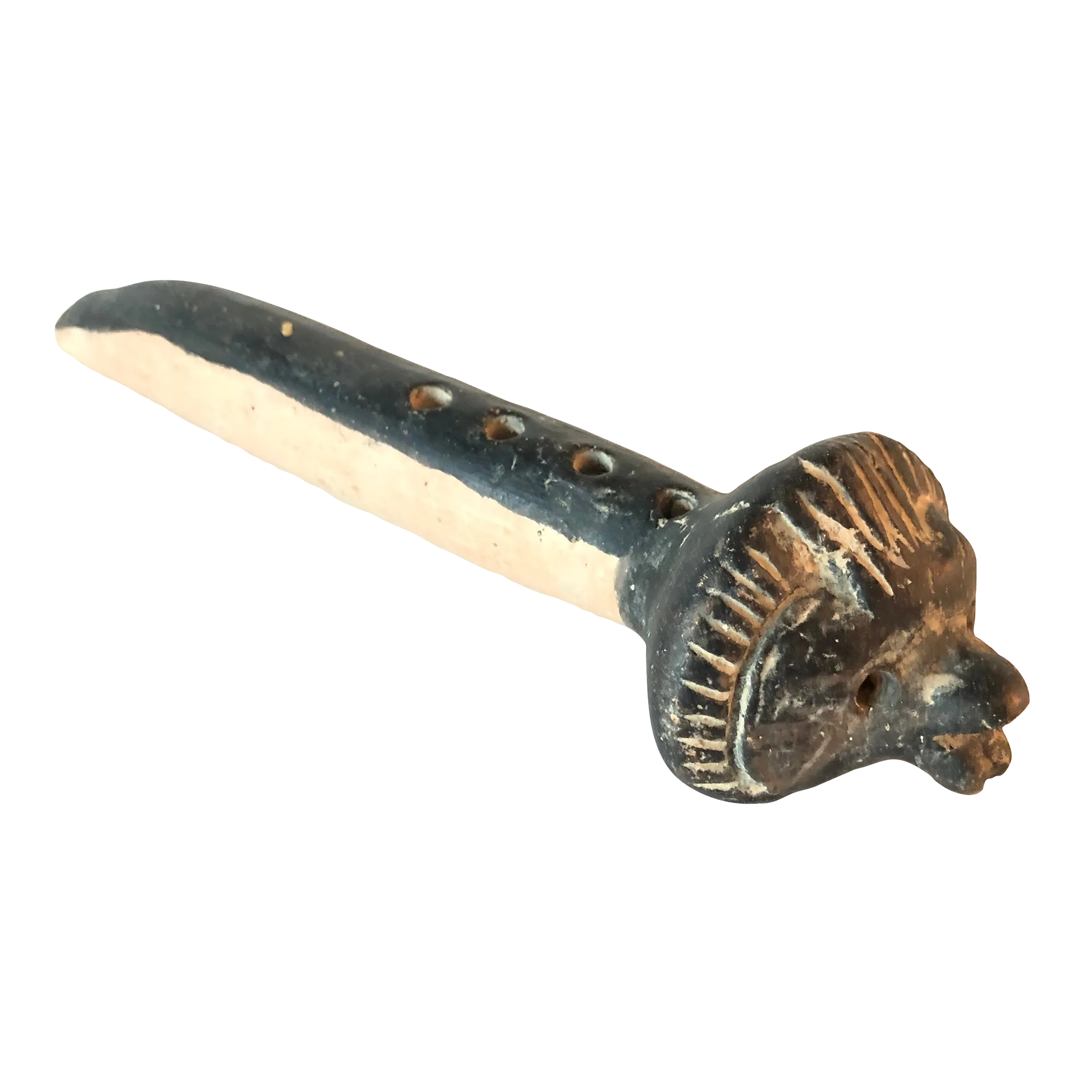 Vintage Ceramic Mexican Clay Flute | Chairish