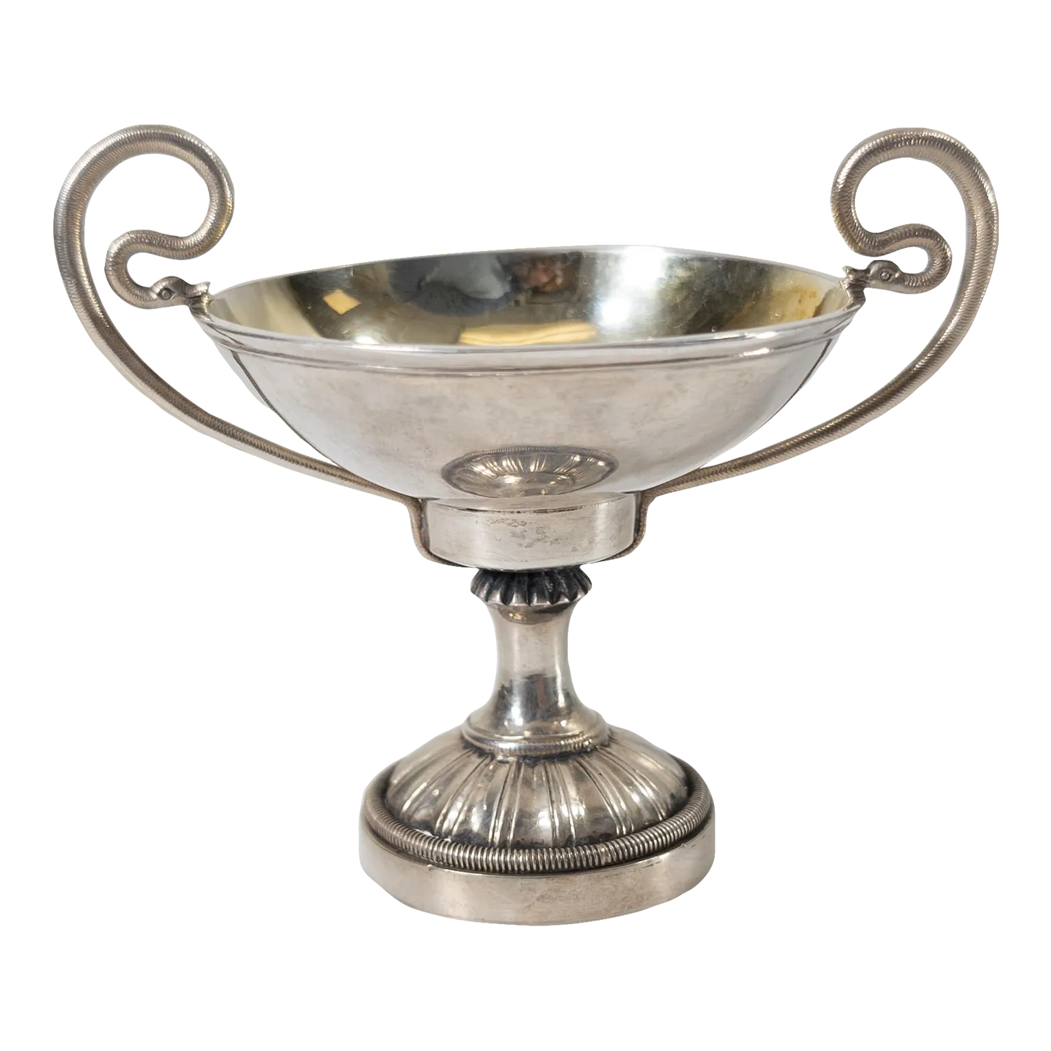 19th Century German .812 13 Loth Silver Salt Cellar With Snake Handles ...