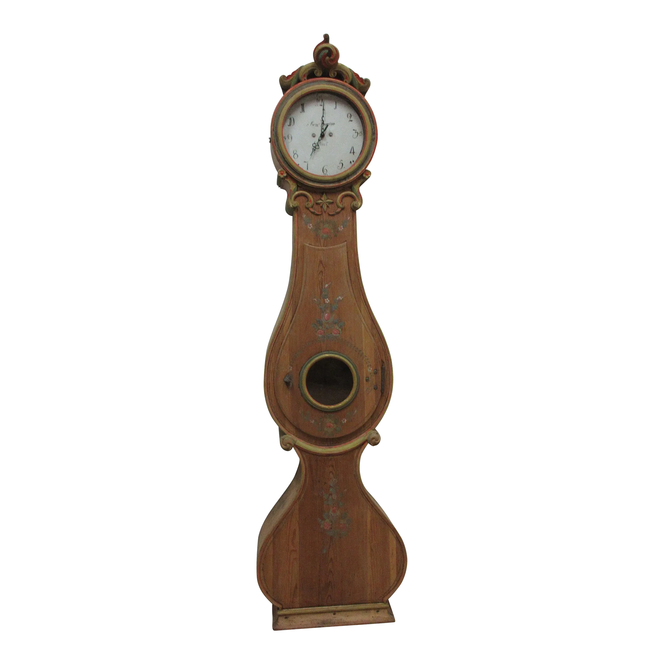 Original Painted Swedish Mora Clock Fryksdhal Style | Chairish