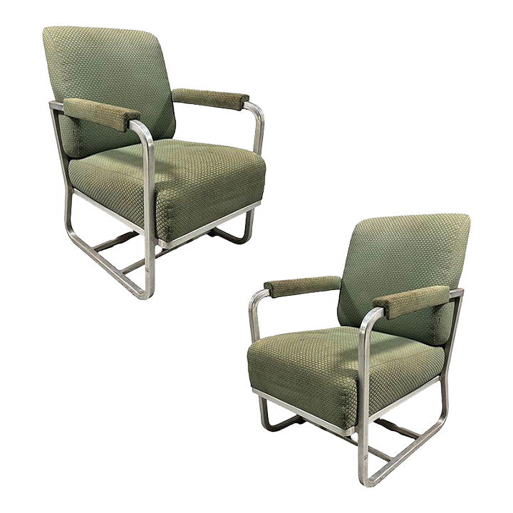 Aluminum Pullman Passenger Train Railroad Lounge Chair by Emeco, Pair ...