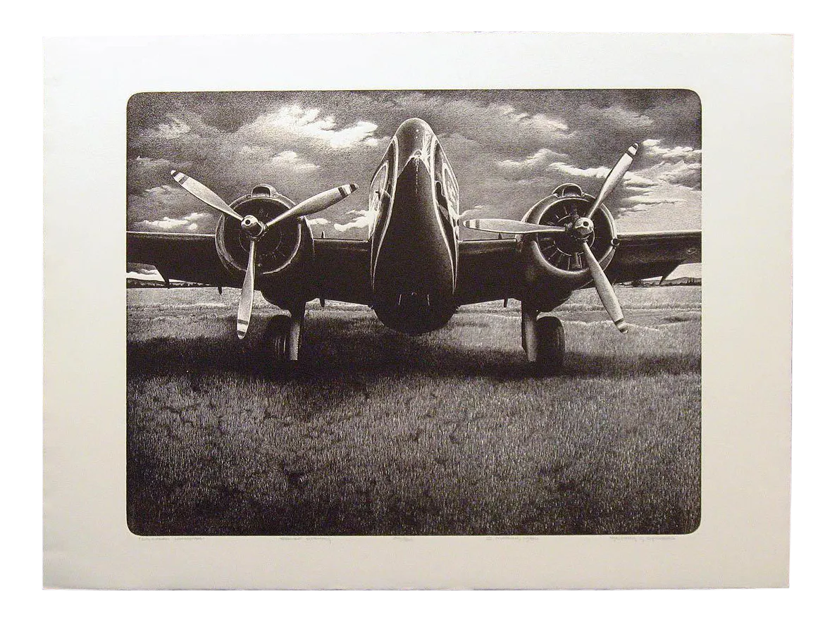 1980 "Lockheed Loadstar" Airplane Print by Malcolm Childers | Chairish