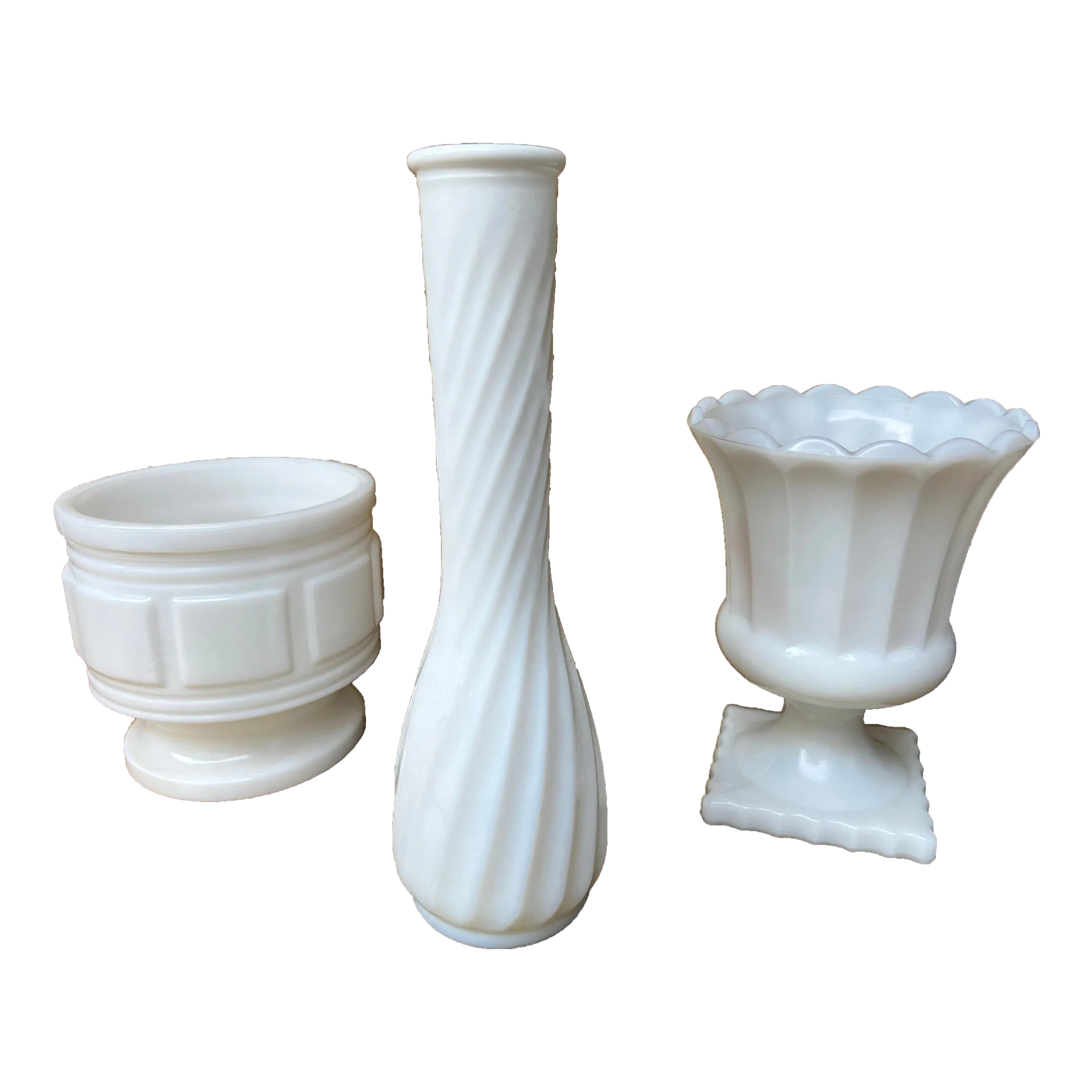 1940s Milk Glass Collection- Set of 3 | Chairish