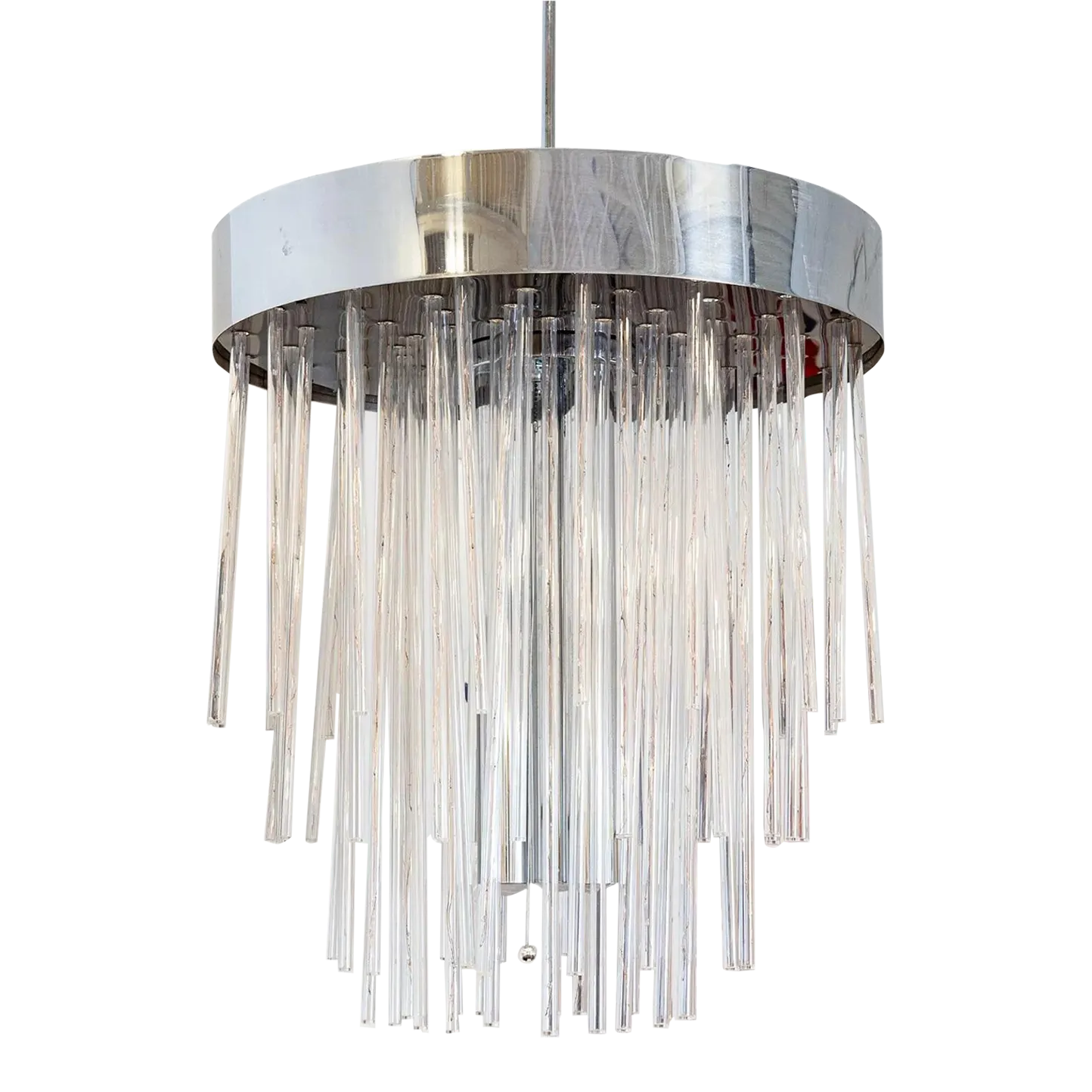 Chrome and Lucite Rod Contemporary Modern Waterfall Chandelier Light ...