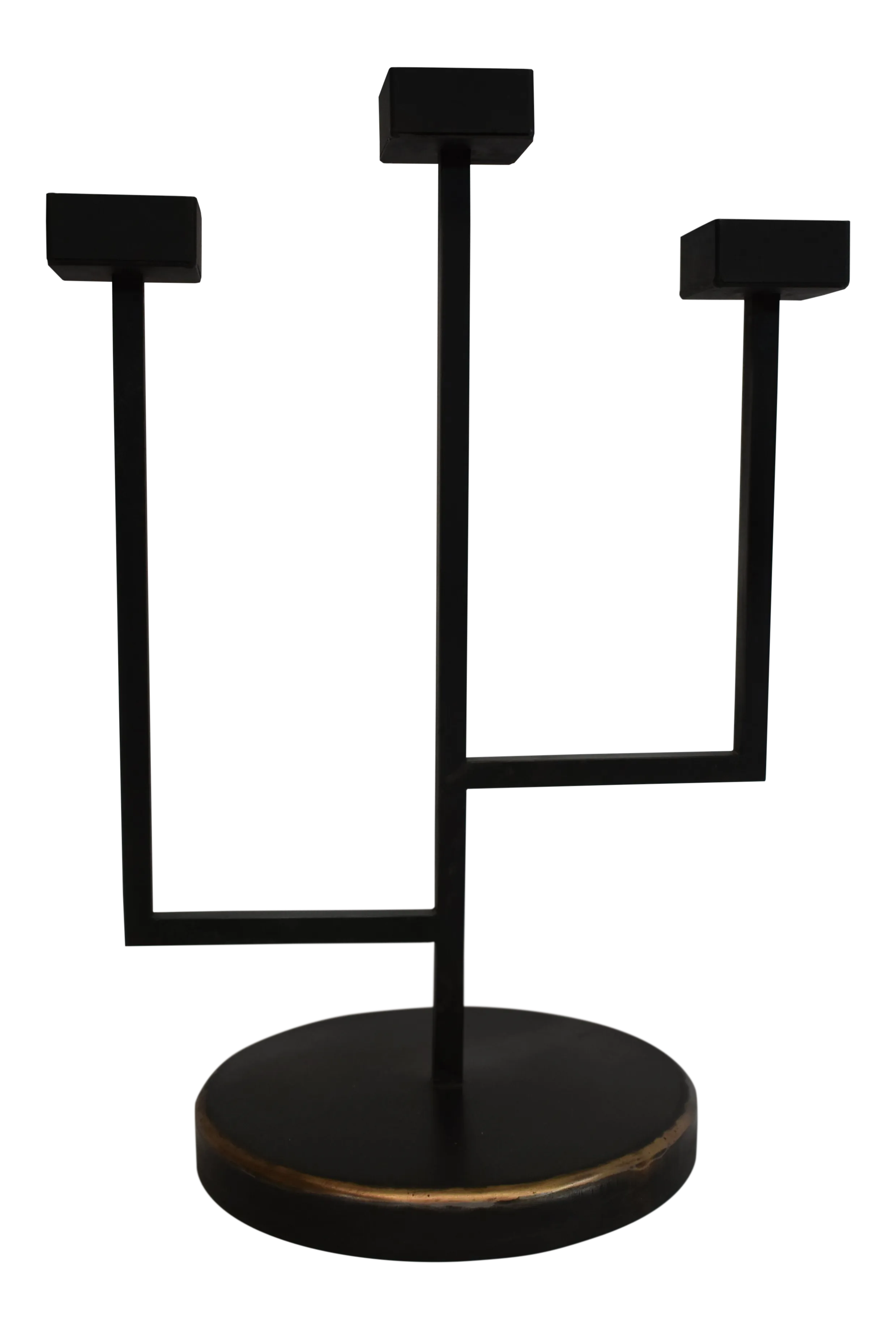 Handmade Blackened Steel Trident Candle Holder | Chairish