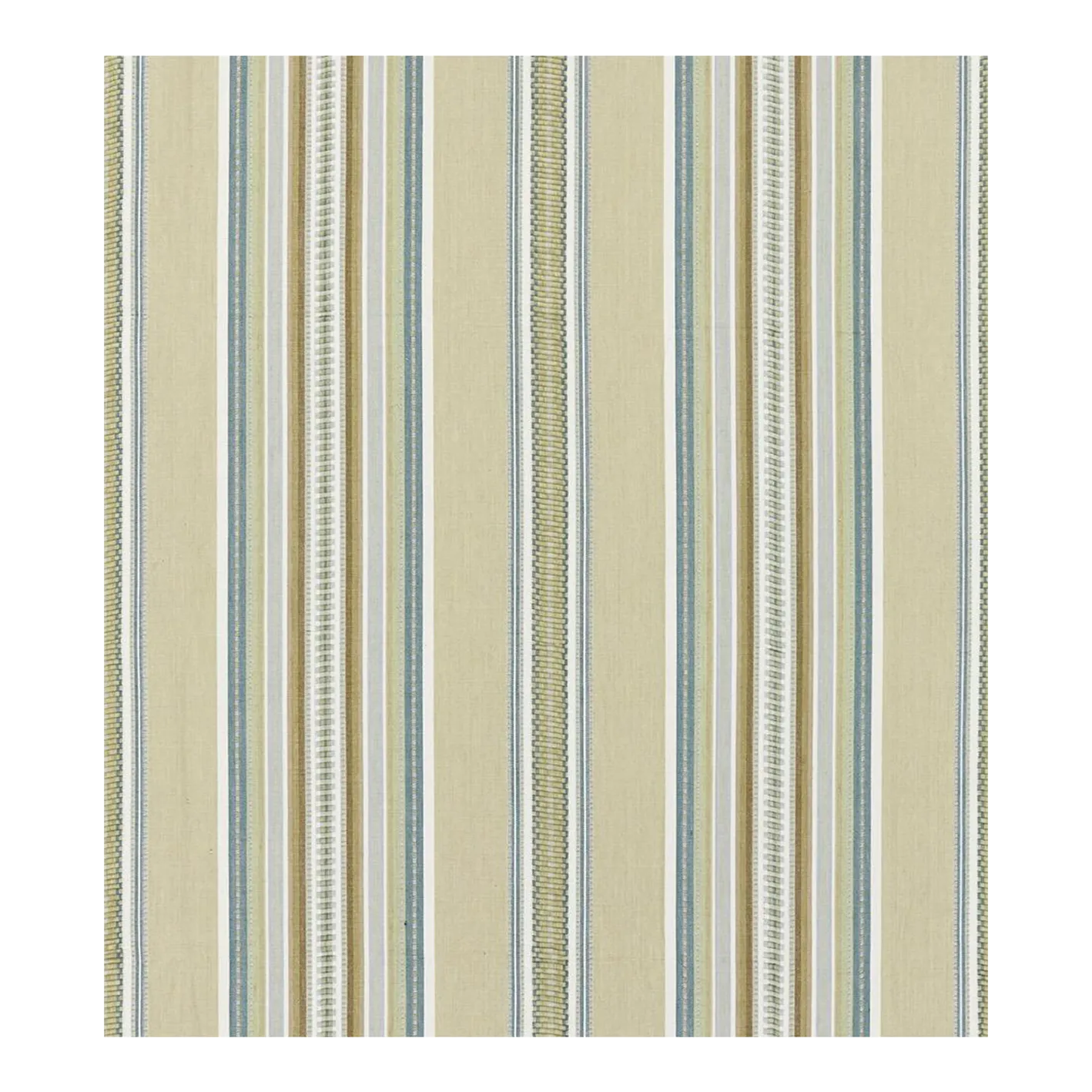 The House of Scalamandré Cyrus Cotton Stripe Fabric, Prairie | Chairish