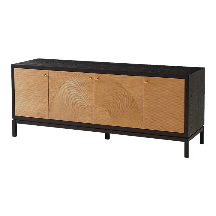 Modern Contrasting Wood Buffet | Chairish