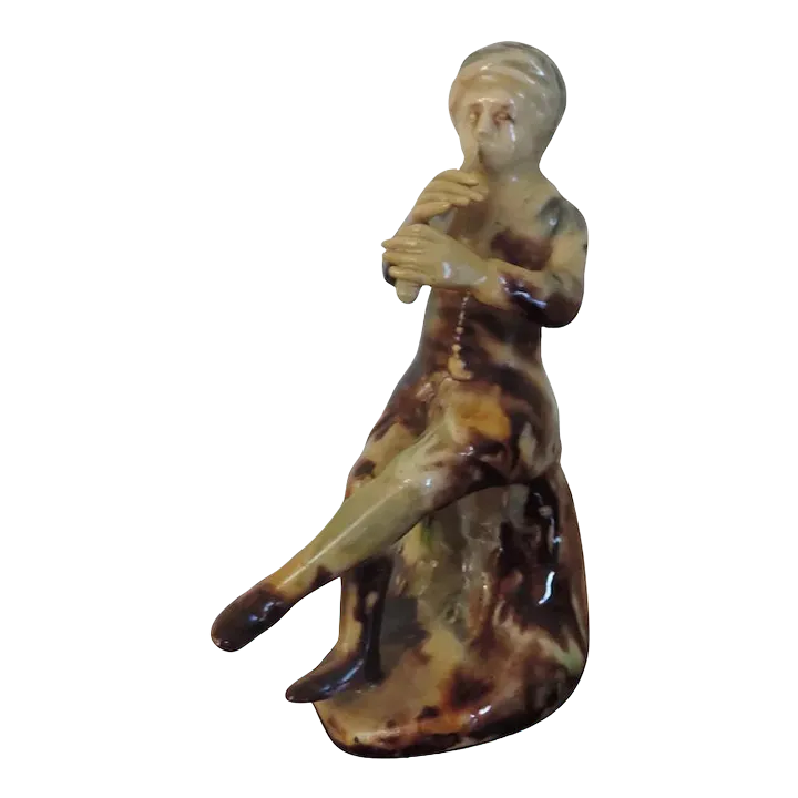 1760 Whieldon Pearlware Staffordshire Figure of a Flute Player | Chairish