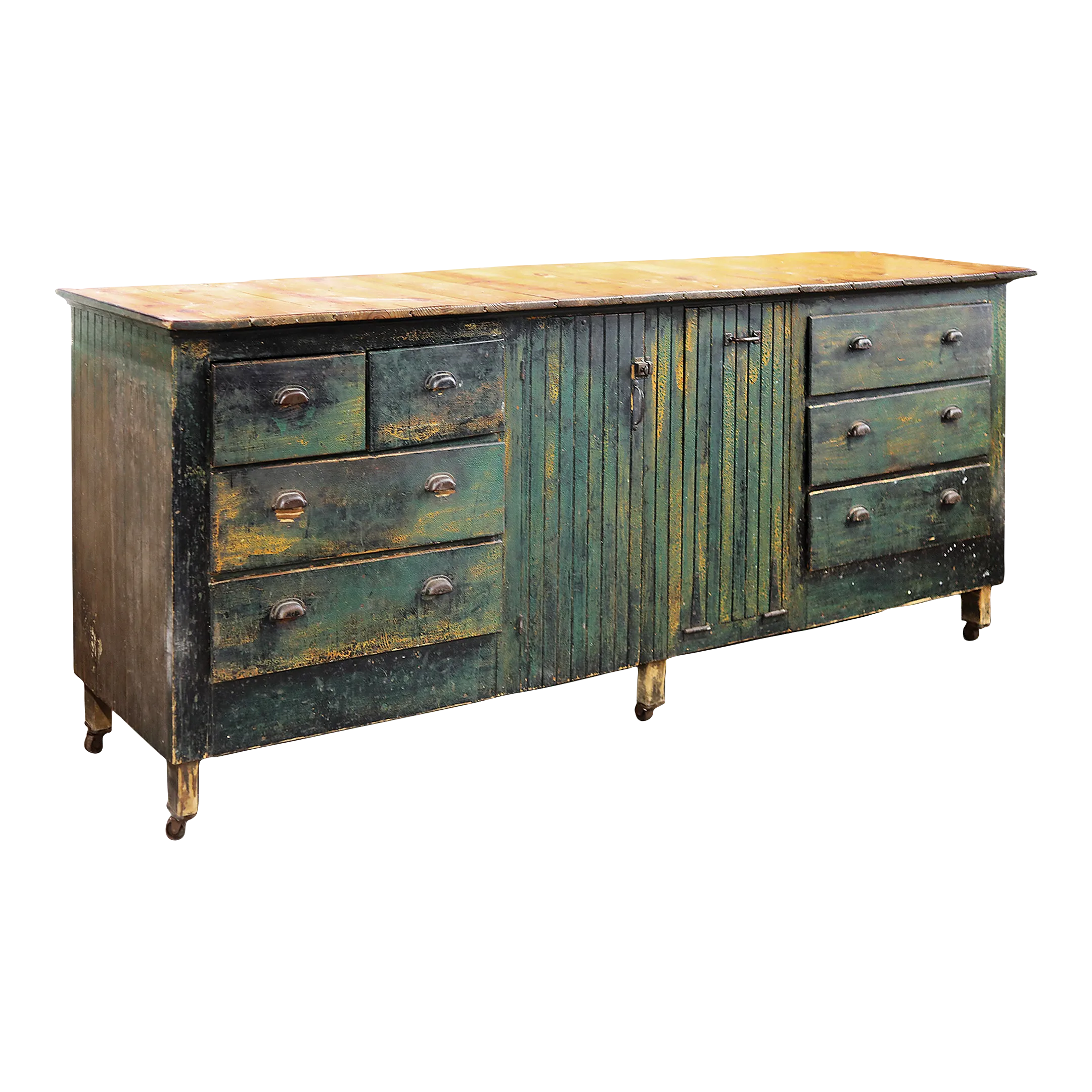 Late 19th Century Antique Pine General Store Counter and Cabinet | Chairish