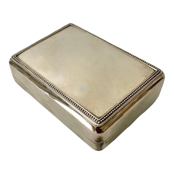 Silver Plate Box with Blue Interior | Chairish