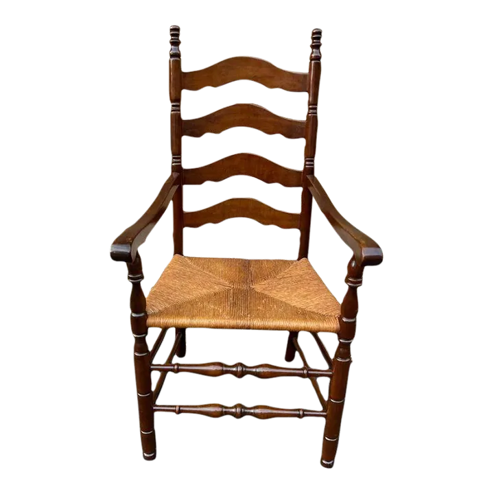 Mid 20th Century Vintage French Country Style High Back Ladder Back ...