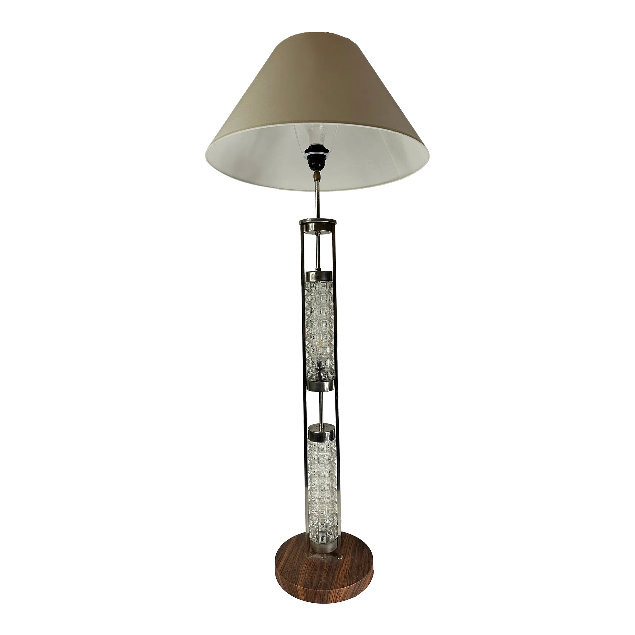 Mid 20th Century Stacked Cut Glass Lamp From West Germany | Chairish