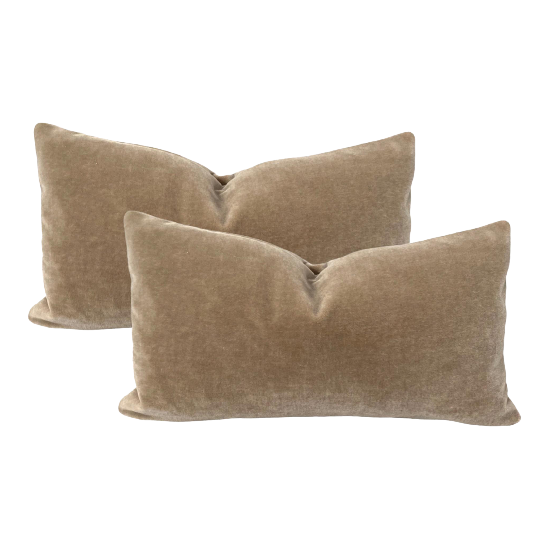 Tan Camel 20" X 10" Mohair Lumbar Down Pillows - a Pair | Chairish