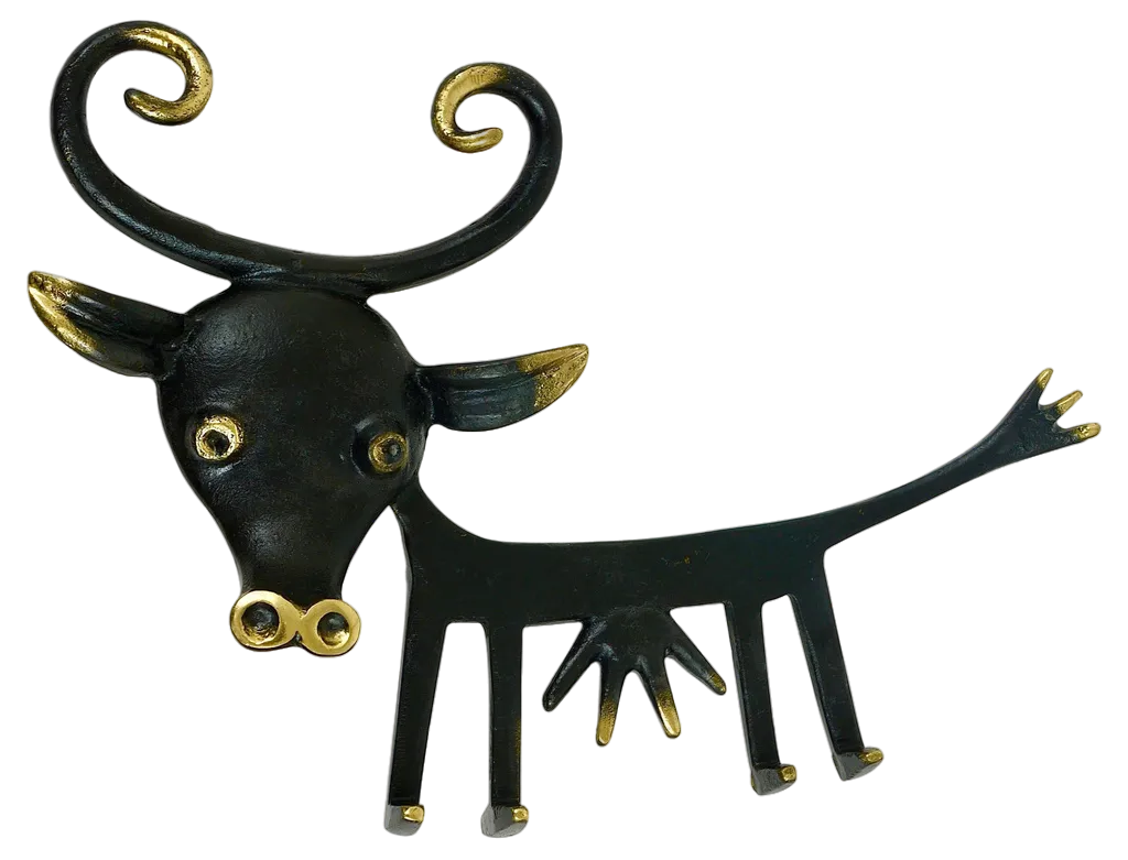 Walter Bosse Cow Sculpture Brass Key Hanger attributed to Hertha Baller ...
