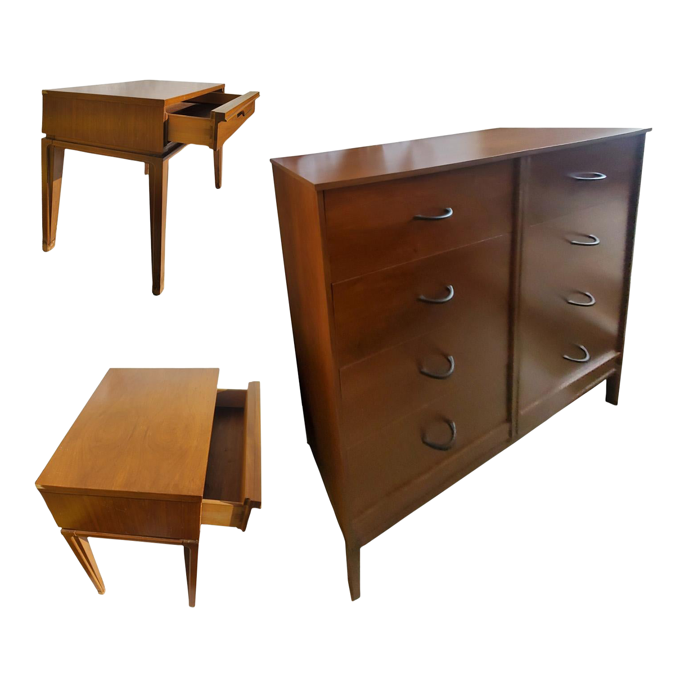 1960s Mid-Century Basic-Witz End Tables With Drawer + an 8-Drawer ...