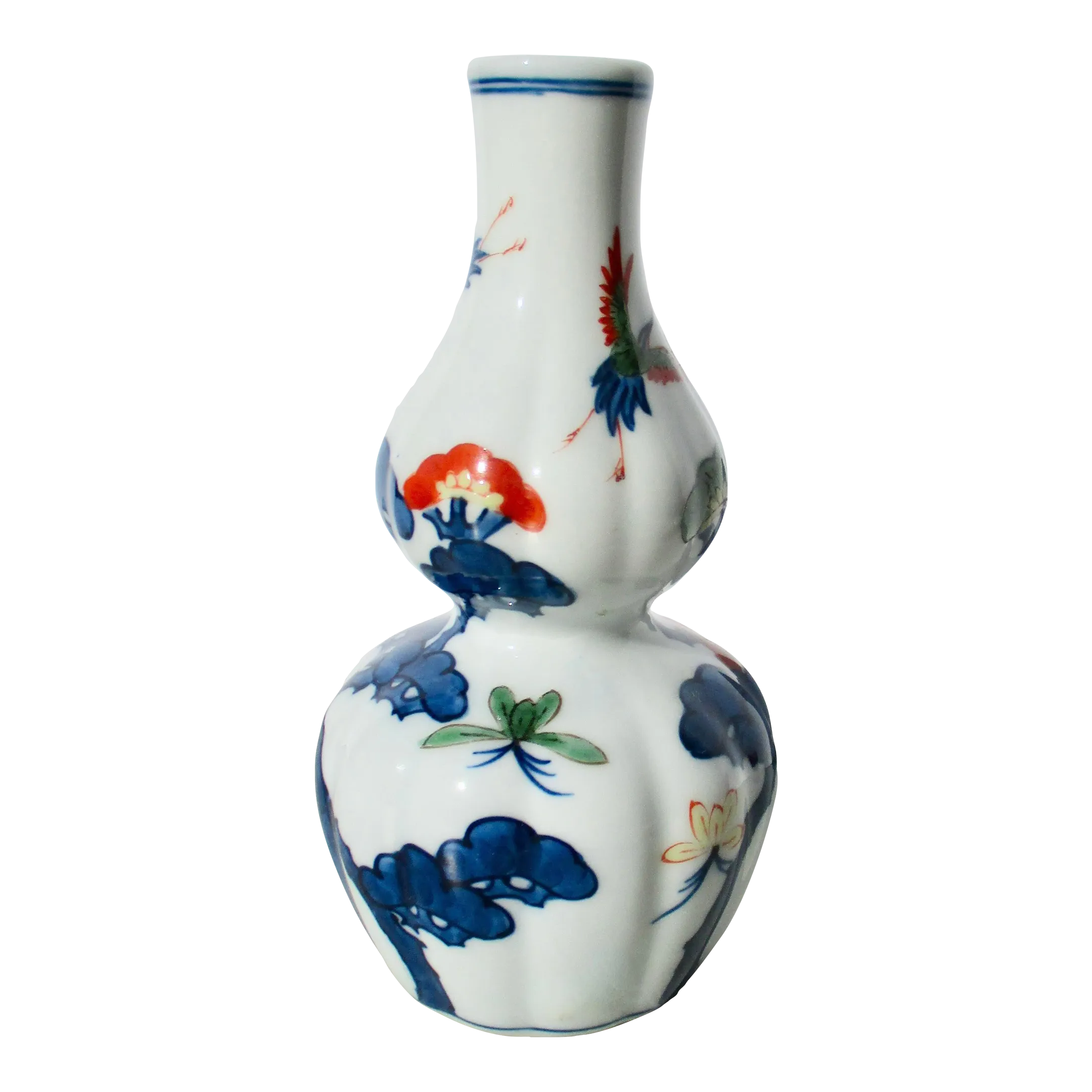 Japanese Studio Porcelain Double Gourd Vase Sei Mark | Chairish