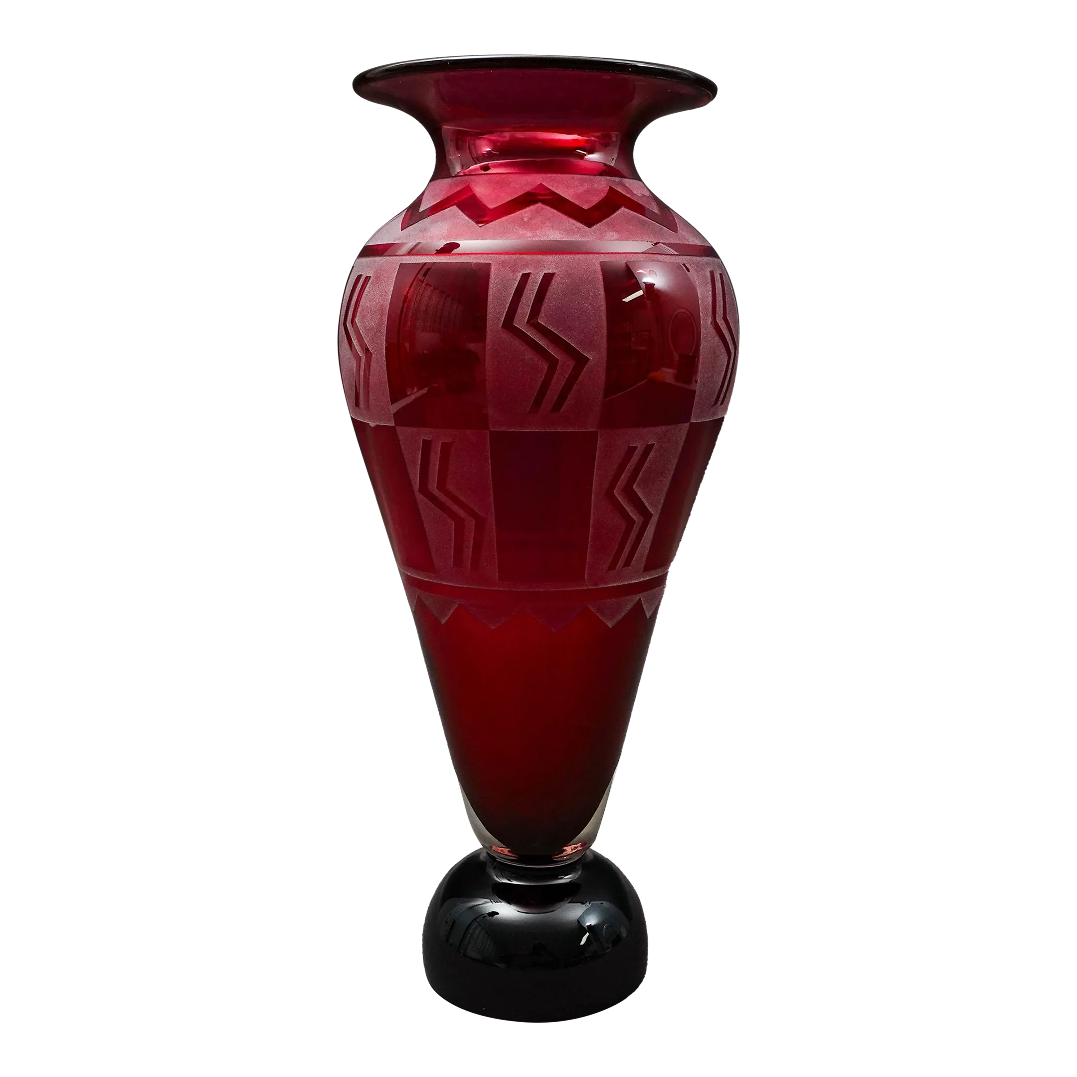 Steven Correia Signed 1988 Red Cameo Art Glass Limited Edition Vase ...