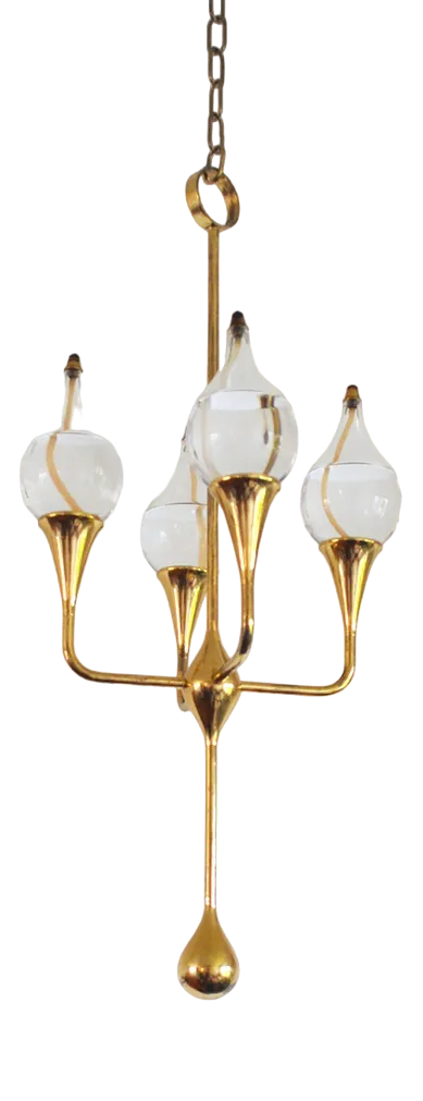 Danish Clear Drops Oil Lamp Candelabra by Freddie Andersen, 1970s ...