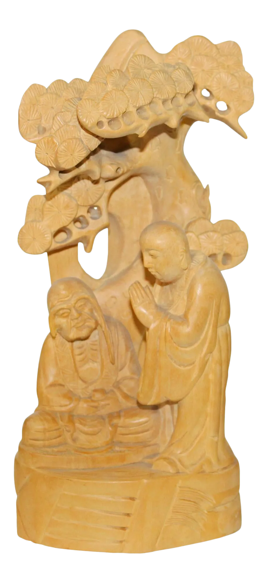 Zen Master Lecture Under Juniper Tree Box Wood Carving Figure N591S ...