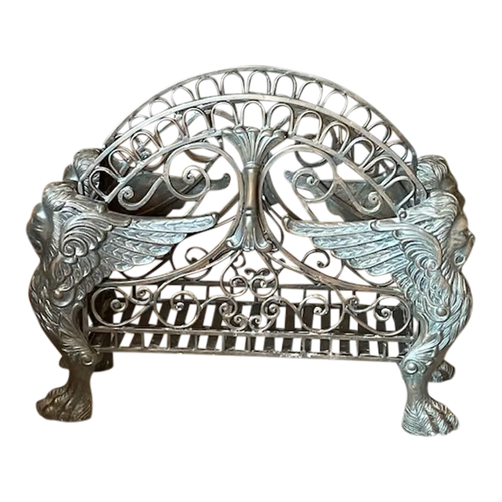 1940s Regency Style Bronze Magazine With Scrolled Design and Lion ...