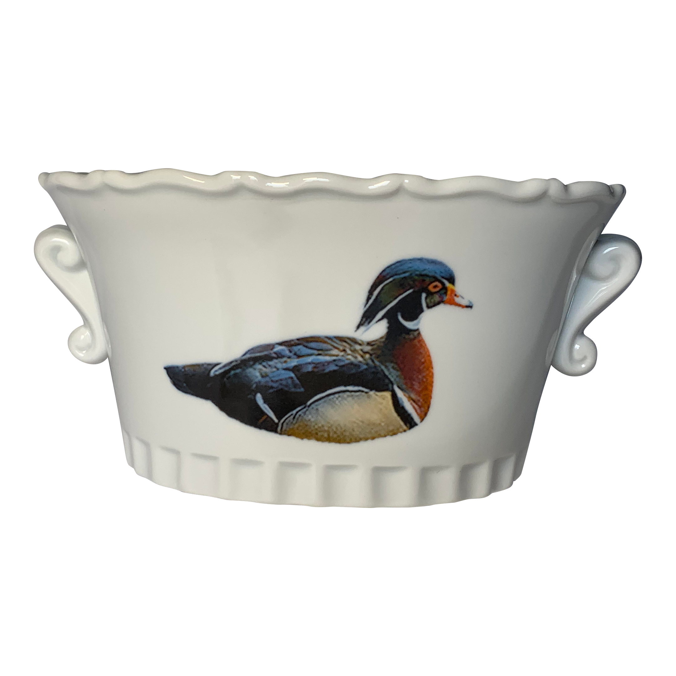 Contemporary Porcelain Jardiniere "Wandering Wood Duck" by MacHatton ...