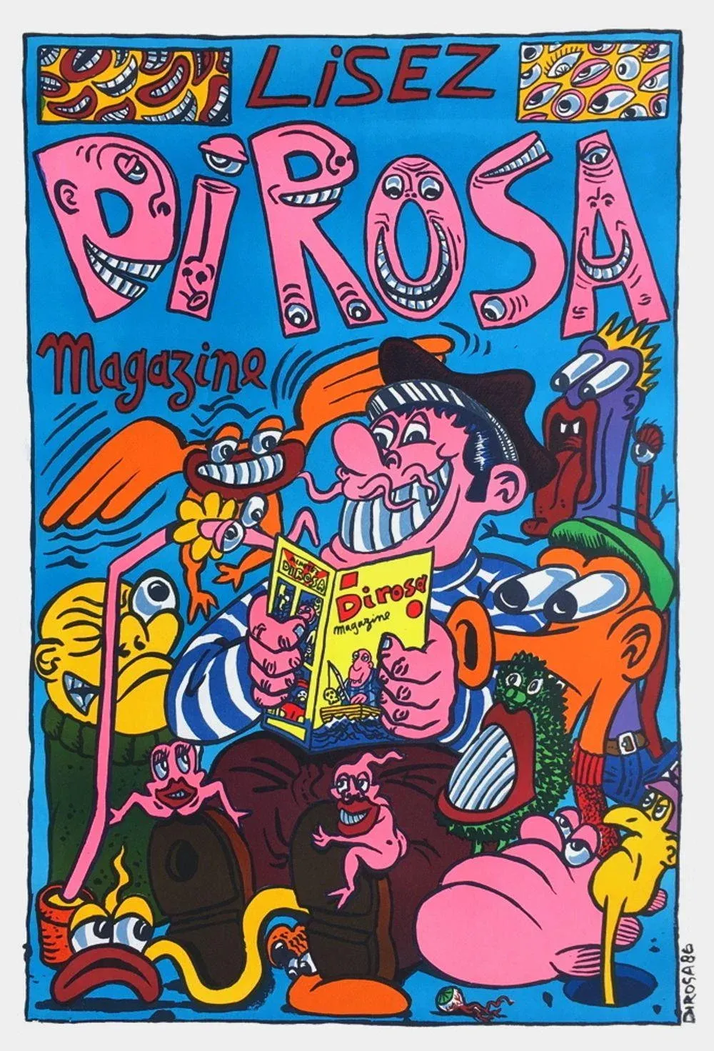 1986 Hervé DI Rosa DI Rosa Magazine Lithograph Poster | Chairish