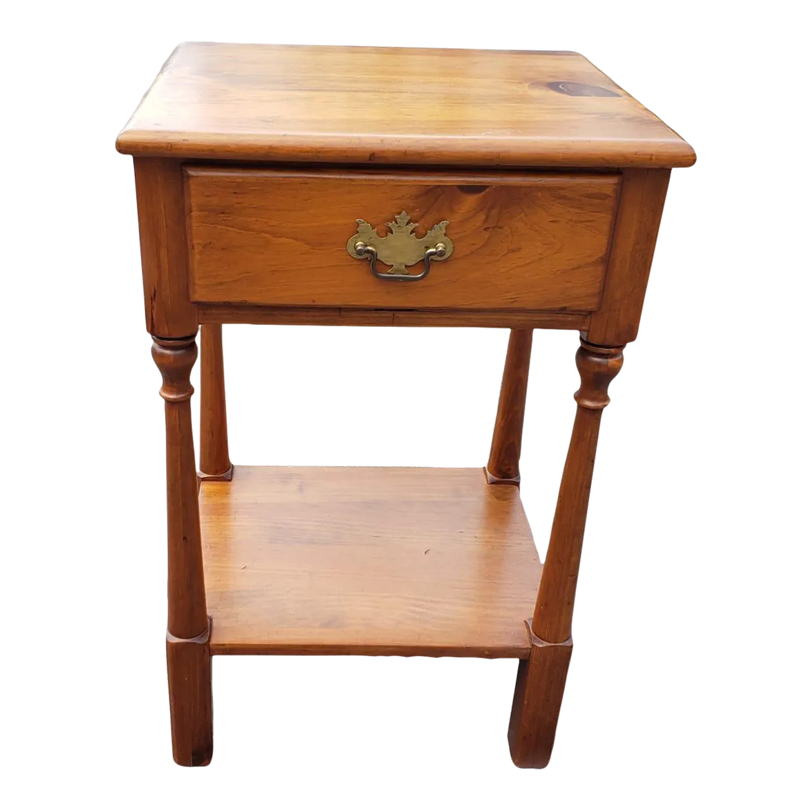 Mid-Century Hand-Crafted Refinished Solid Pine Two-Tier Single Drawers ...